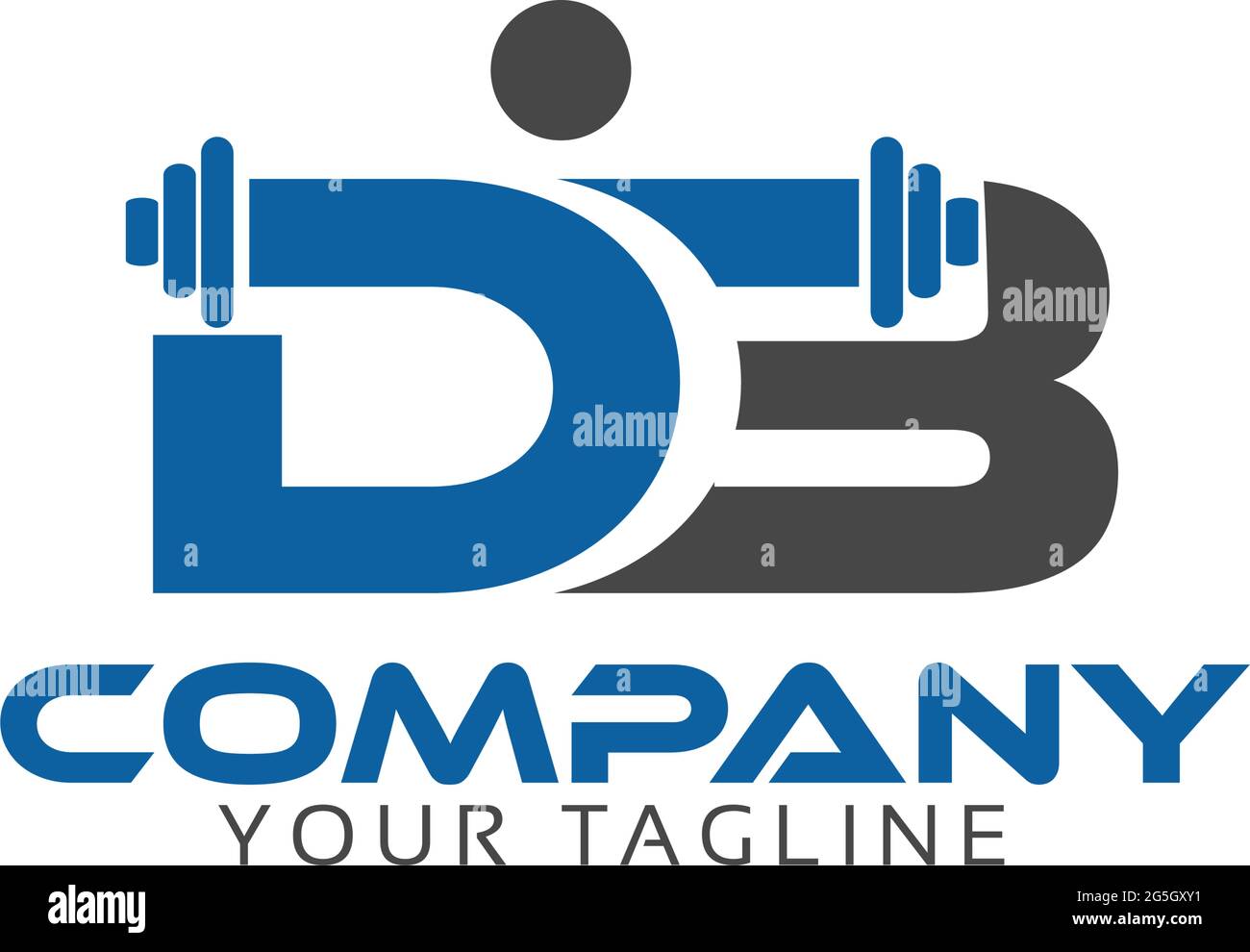 Letter D and B with weight lifting on white background. Logo Design ...