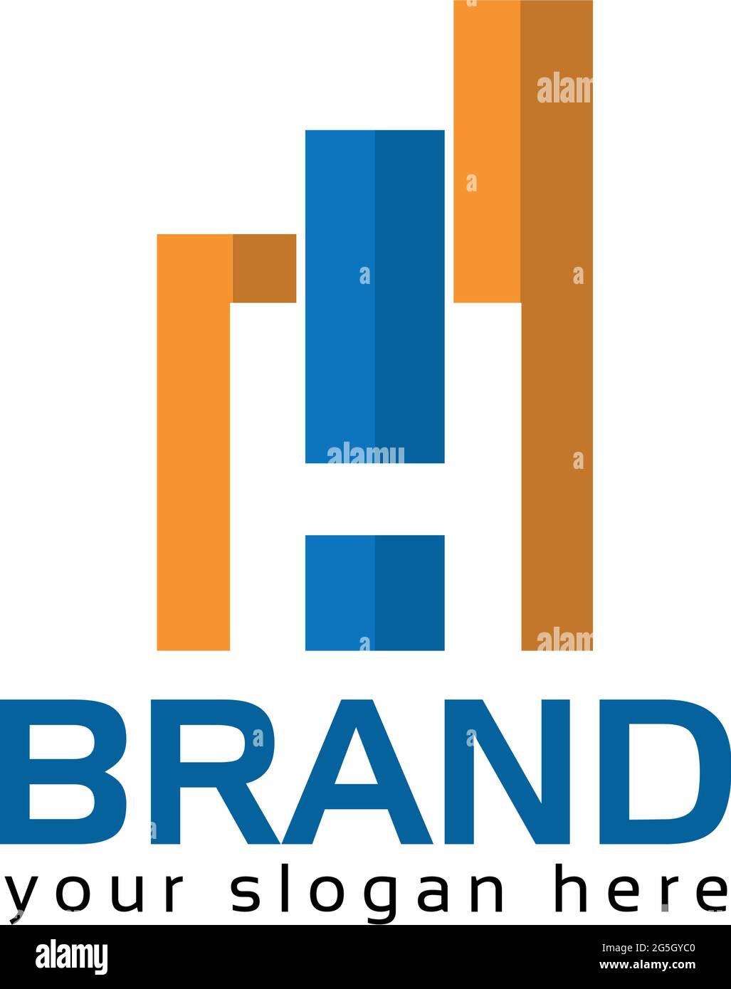 H logo with growth chart. H letter. Flat logo design Stock Vector Image ...