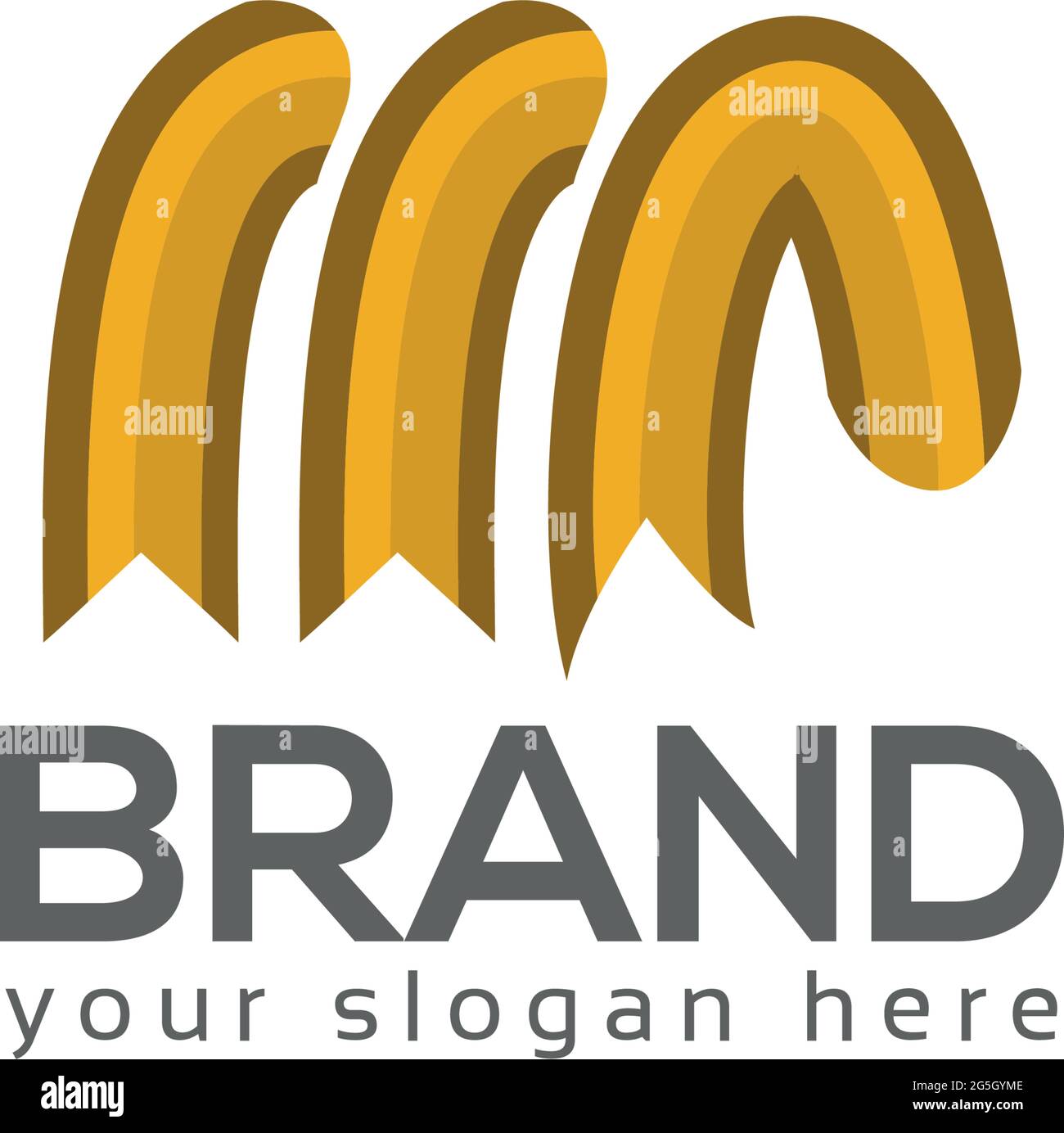 Letter M with ribbon on white background. Logo Design Template. Flat ...