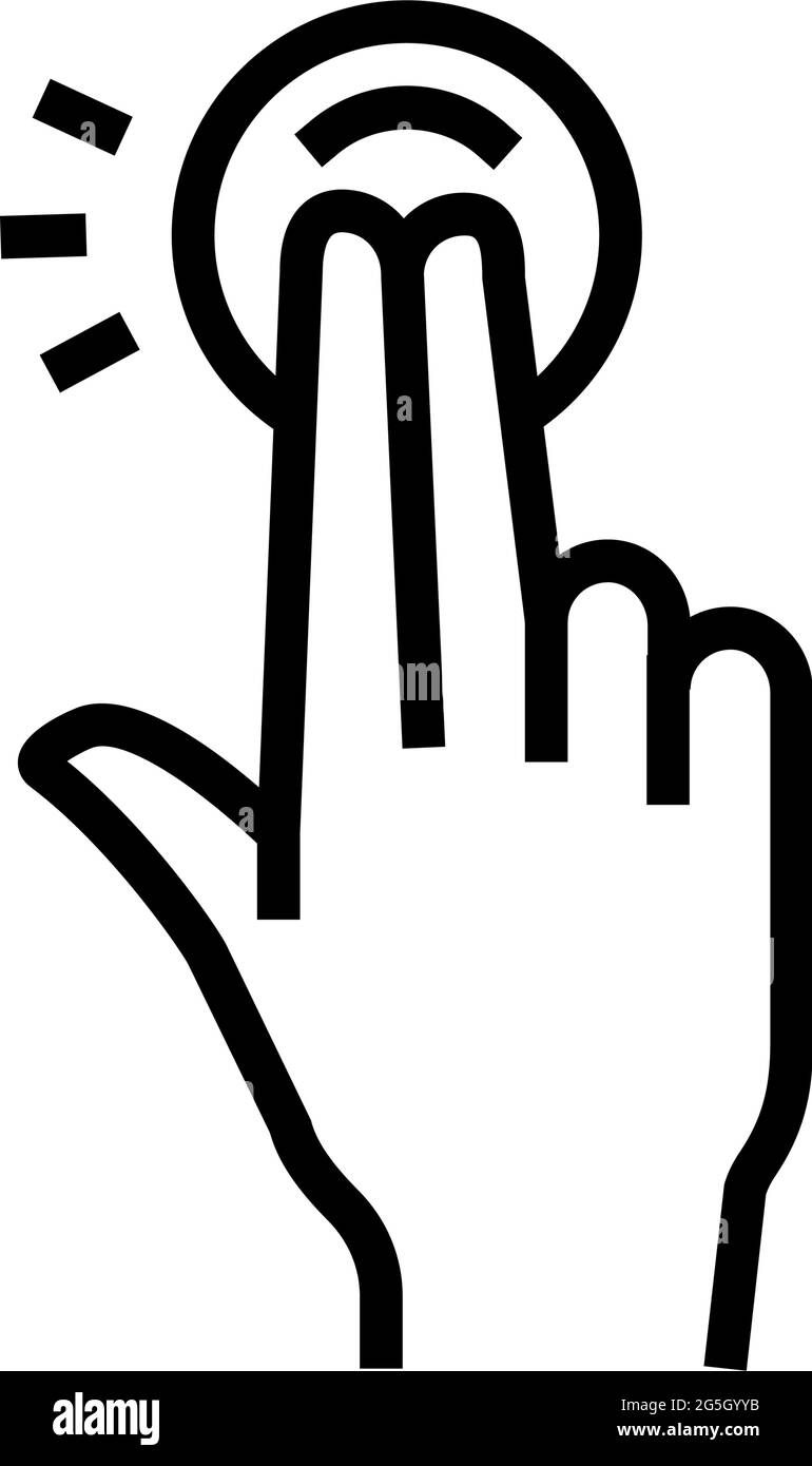 double tap with fingers on smartphone screen line icon vector ...