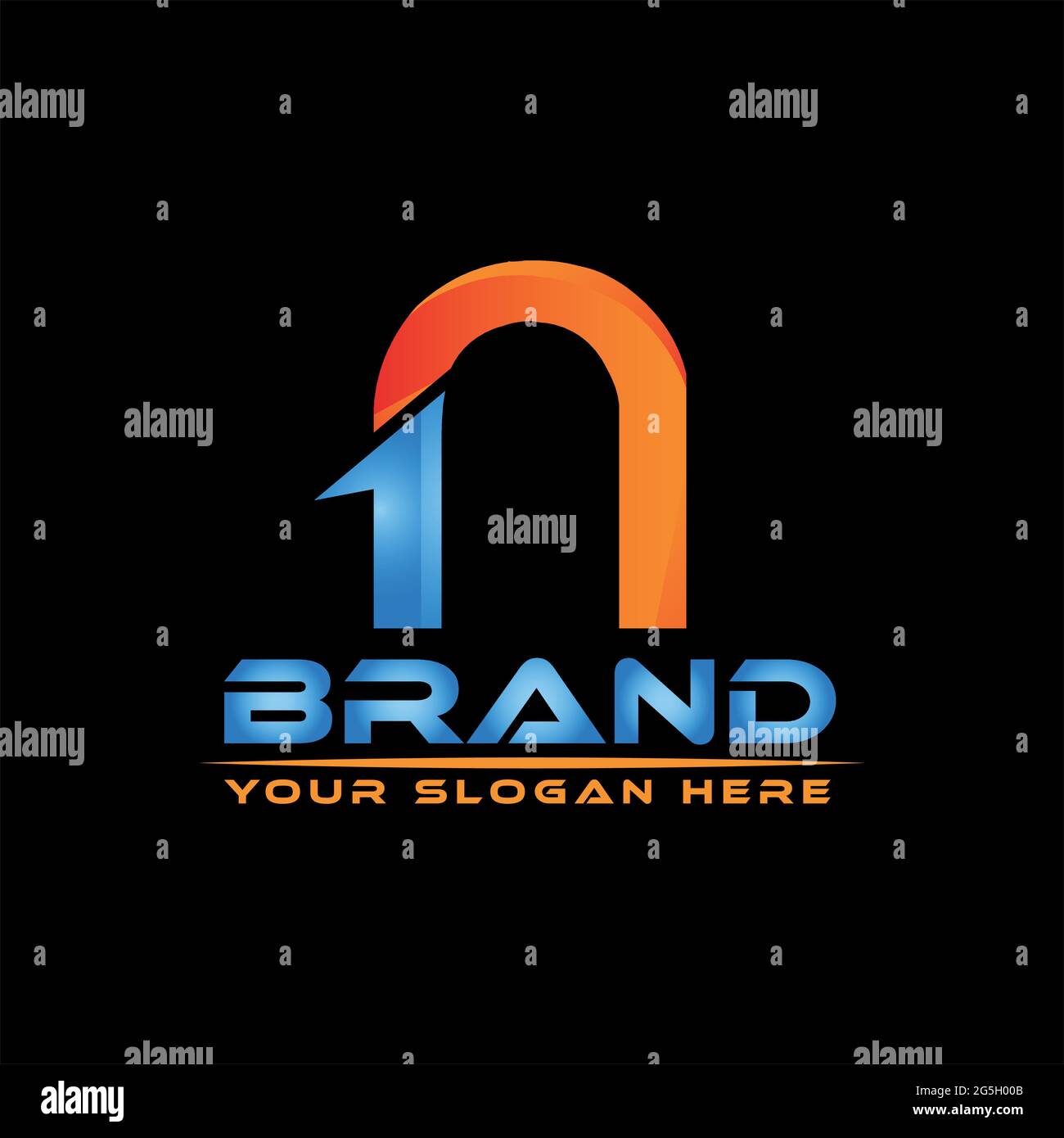 Letter n with number one Stock Vector Image & Art - Alamy