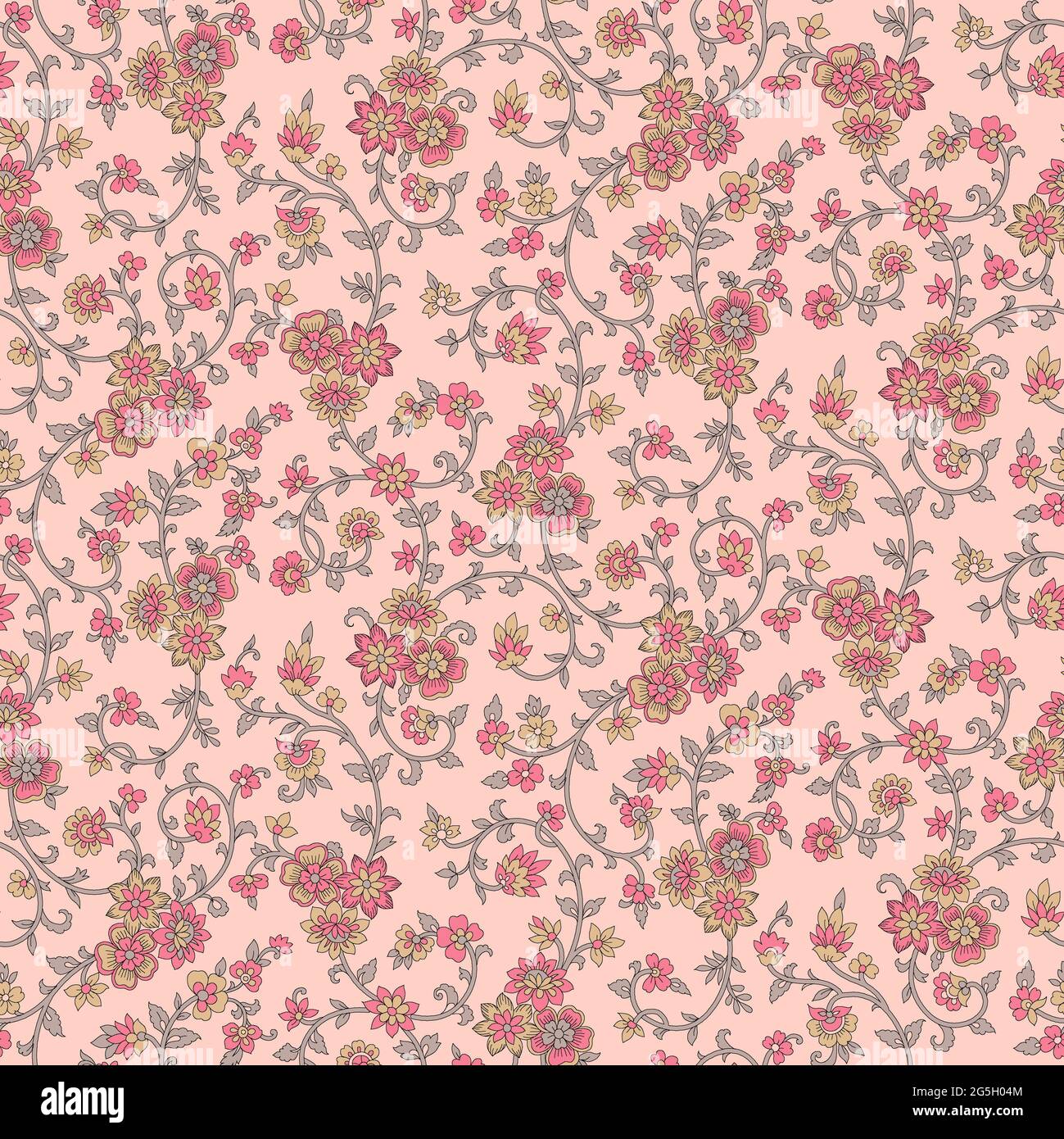 A pink floral pattern for wallpaper and background Stock Photo - Alamy