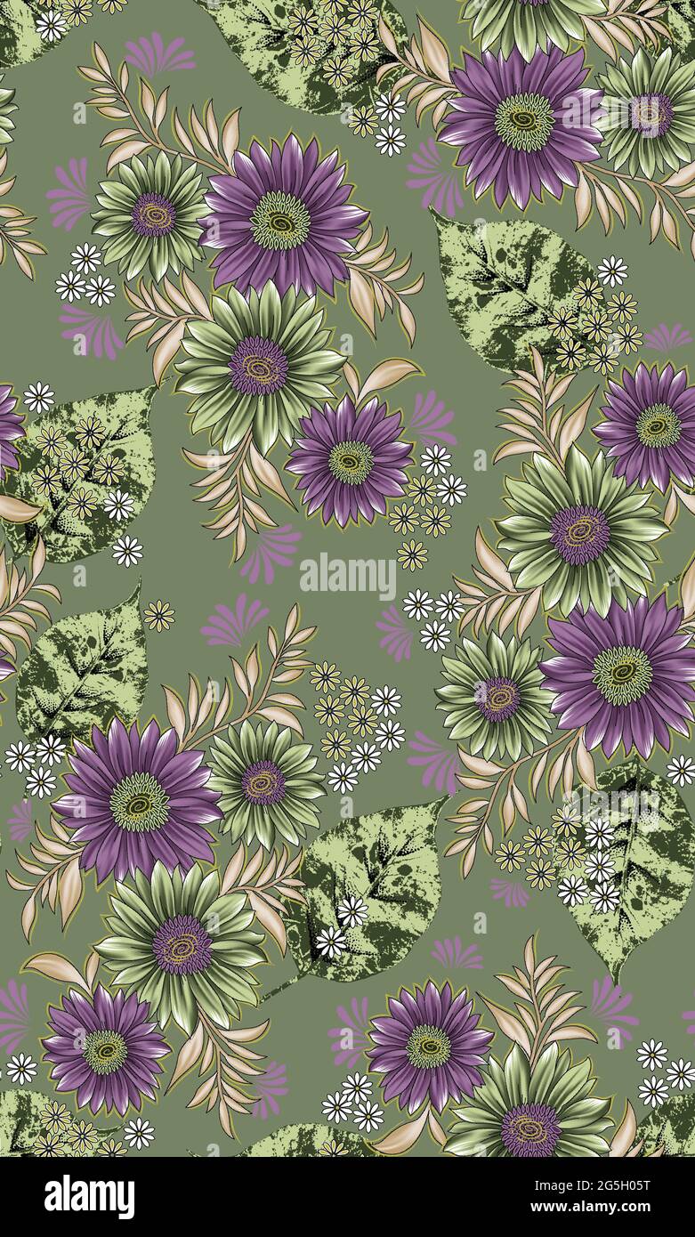A vertical floral pattern for wallpaper and background Stock Photo - Alamy