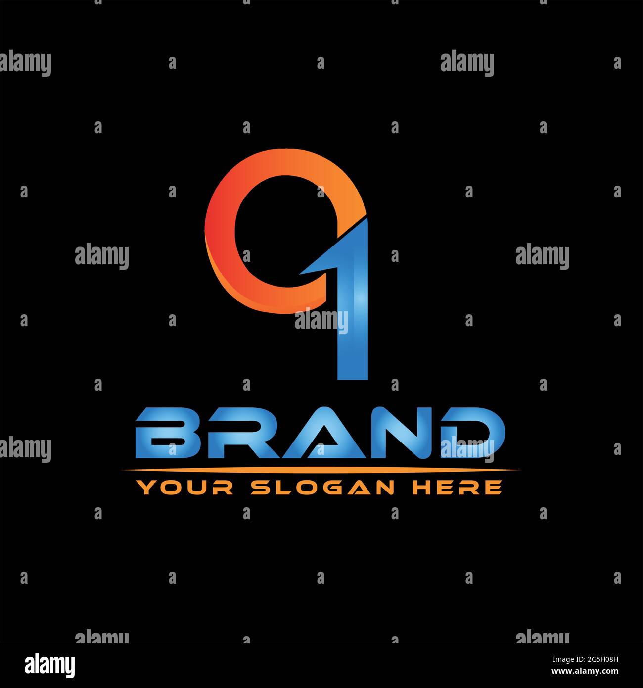 Letter Q with number one Stock Vector Image & Art - Alamy