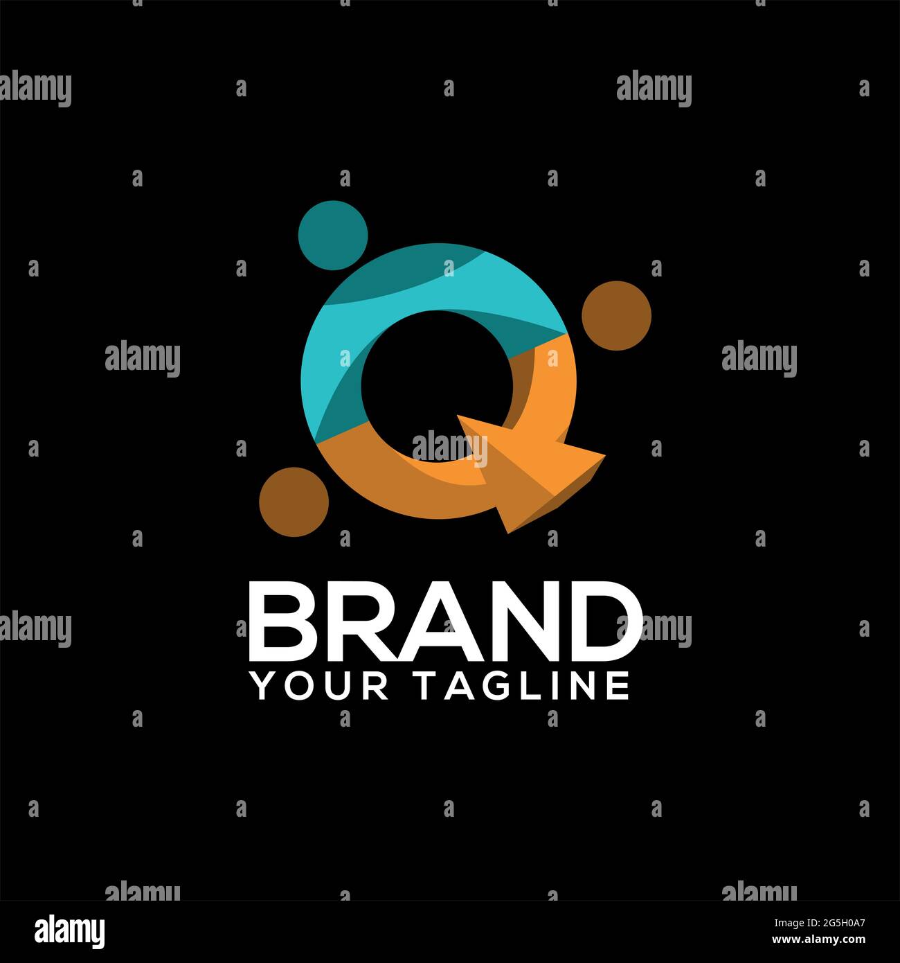 People Letter q Logo. Vector Illustration on white background Stock ...
