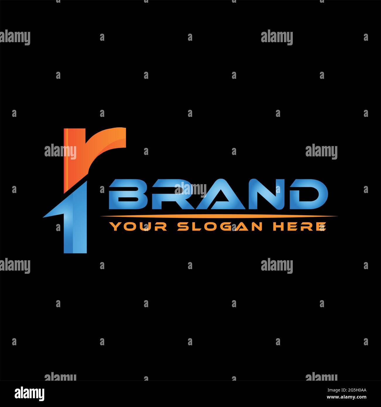 Letter r with number one Stock Vector Image & Art - Alamy