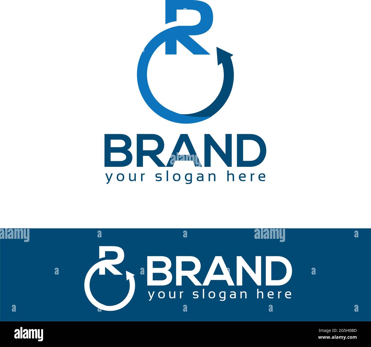 Letter r logo with arrow, r initial, flat design. technology logo Stock ...