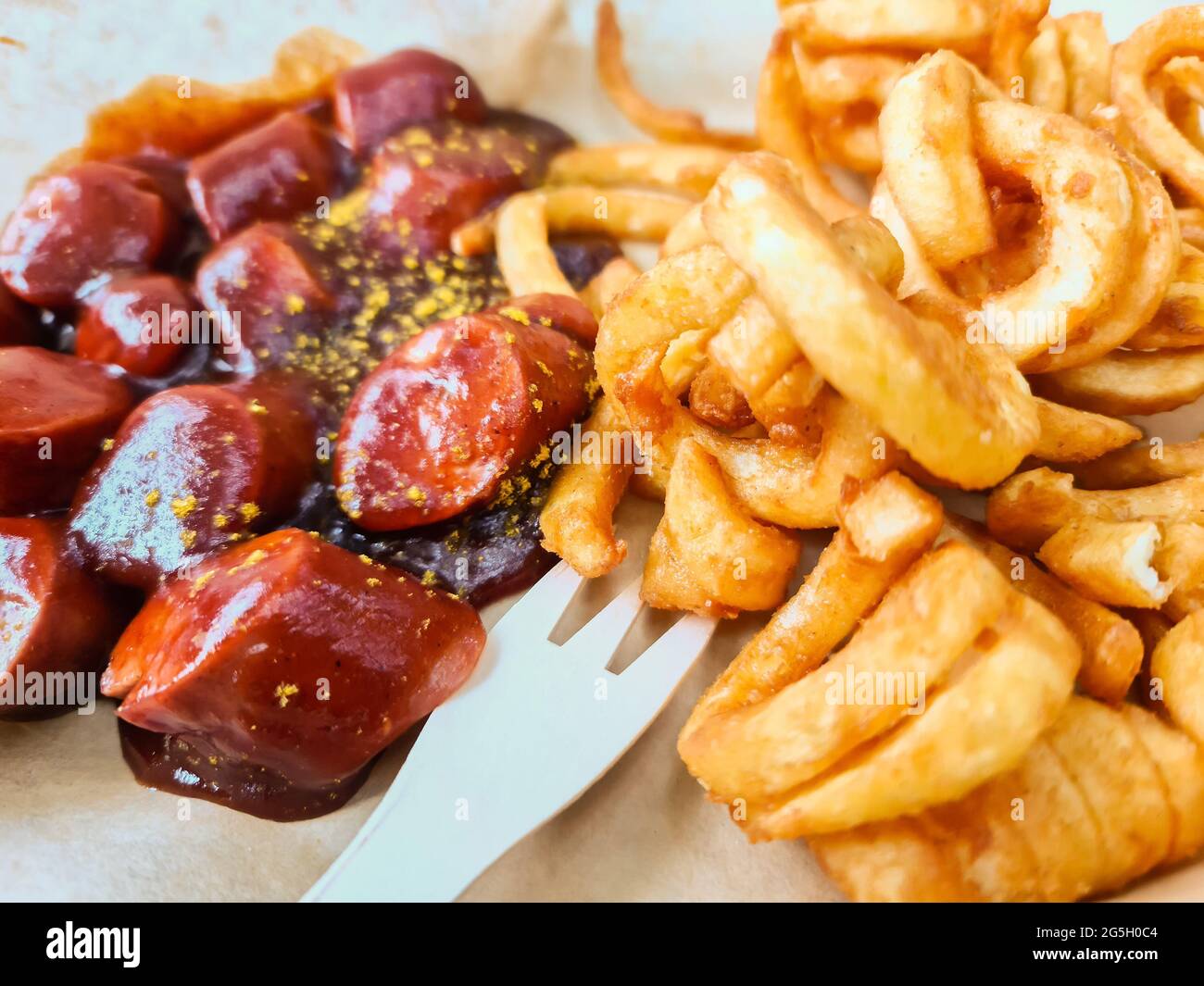 Berlin currywurst on table hi-res stock photography and images - Alamy