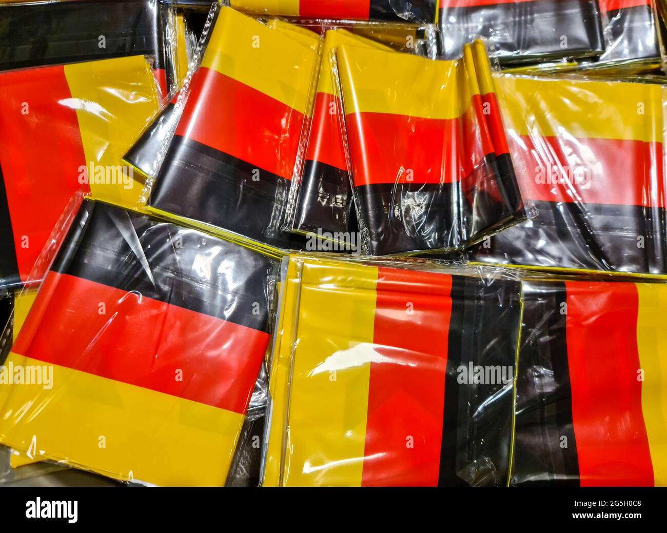 Lots of small Germany flags in plastic bags Stock Photo - Alamy