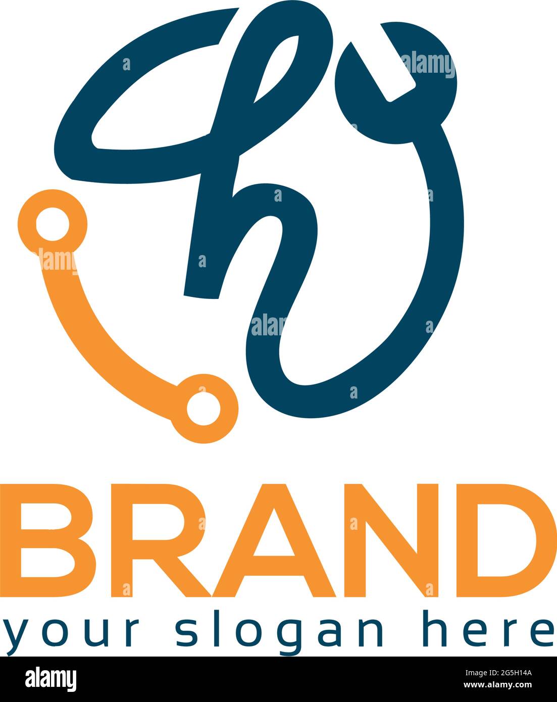 Letter h Logo Letter h with chain and wrench. logo formed by chain and ...