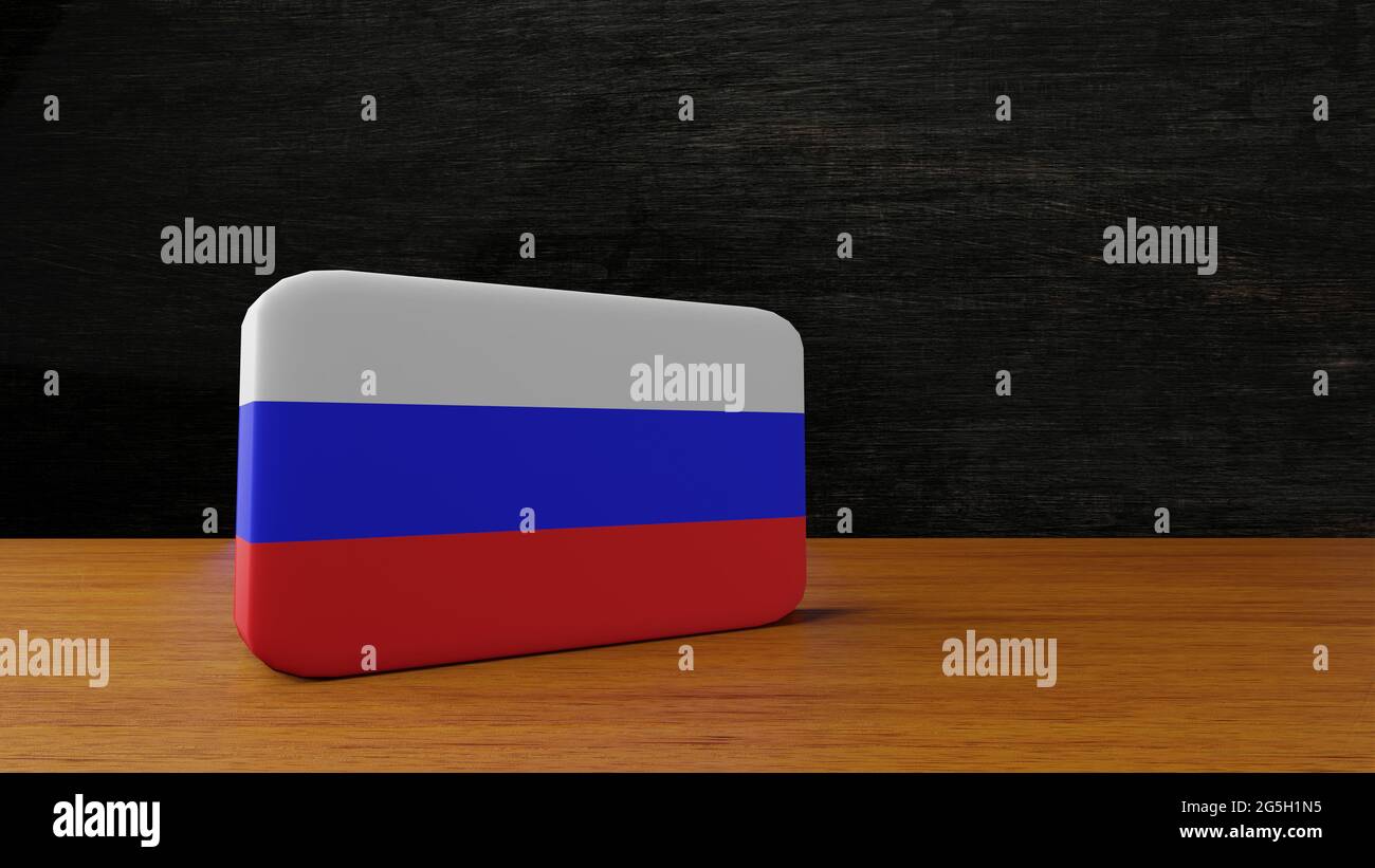 Russia square flag 3d rendering Stock Photo - Alamy