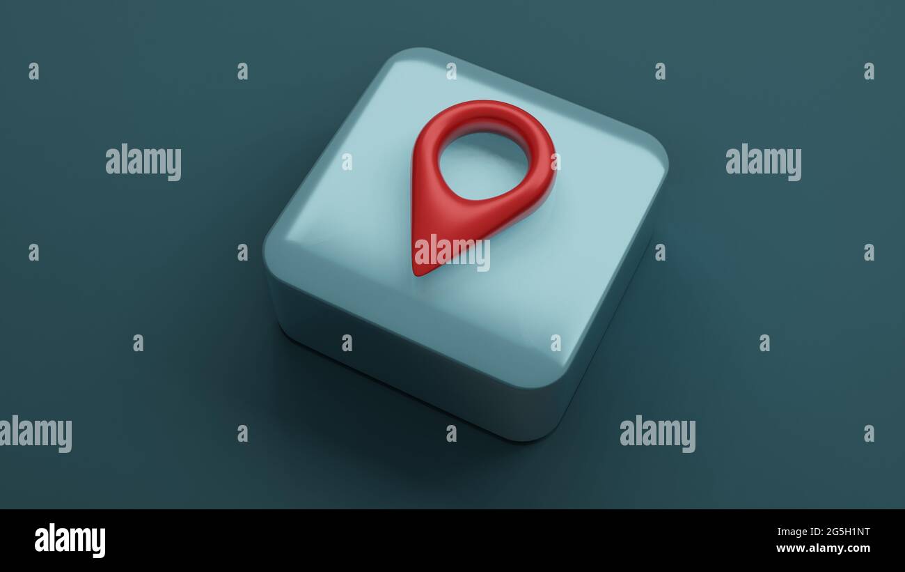 Pin icon on square hi-res stock photography and images - Alamy