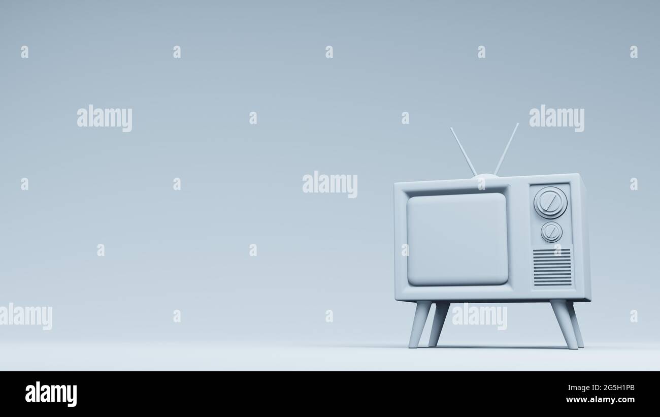 television TV vintage design , 3d rendering Stock Photo - Alamy