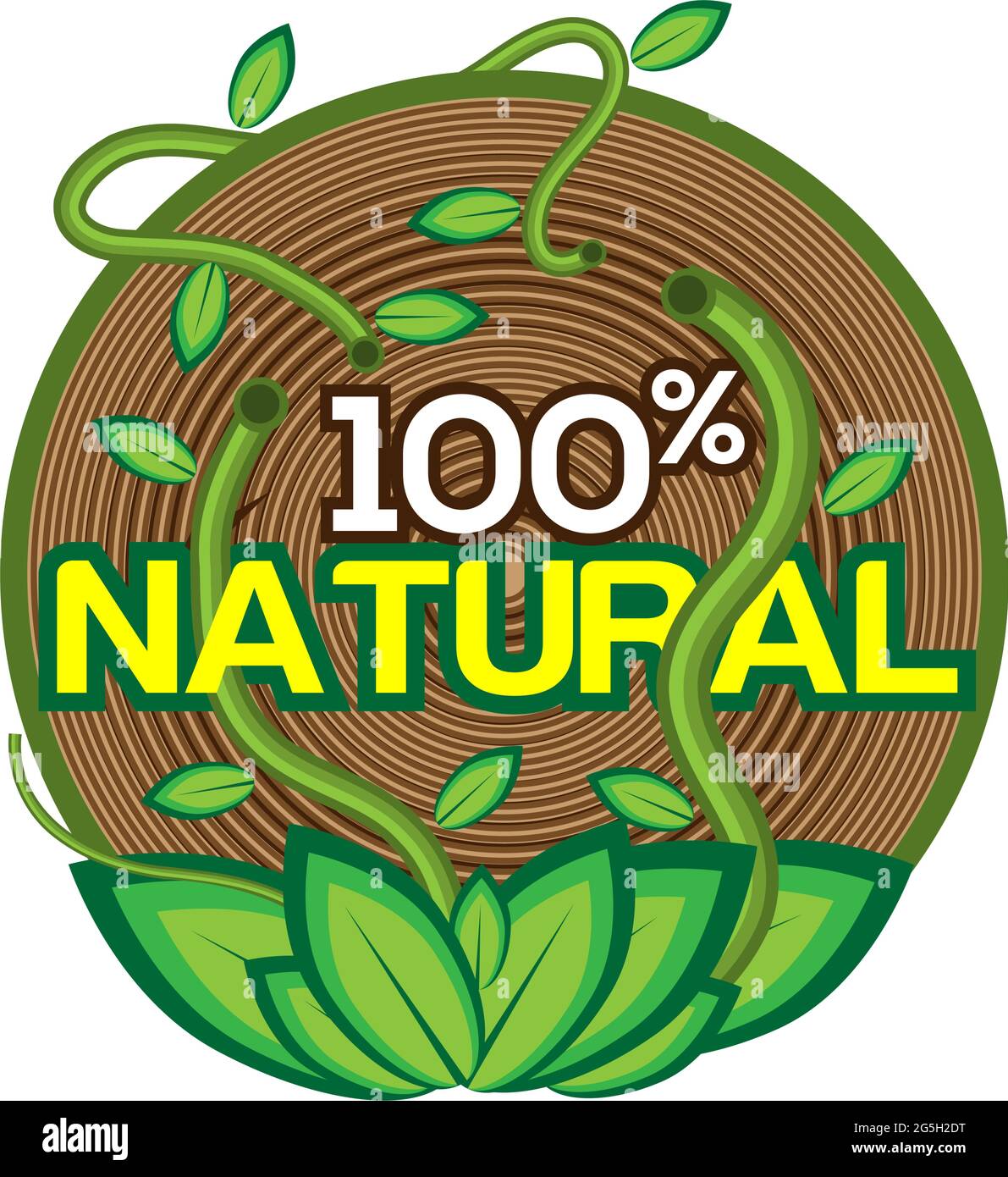 100 percent natural with plant. stock design for backgrounds, cards ...