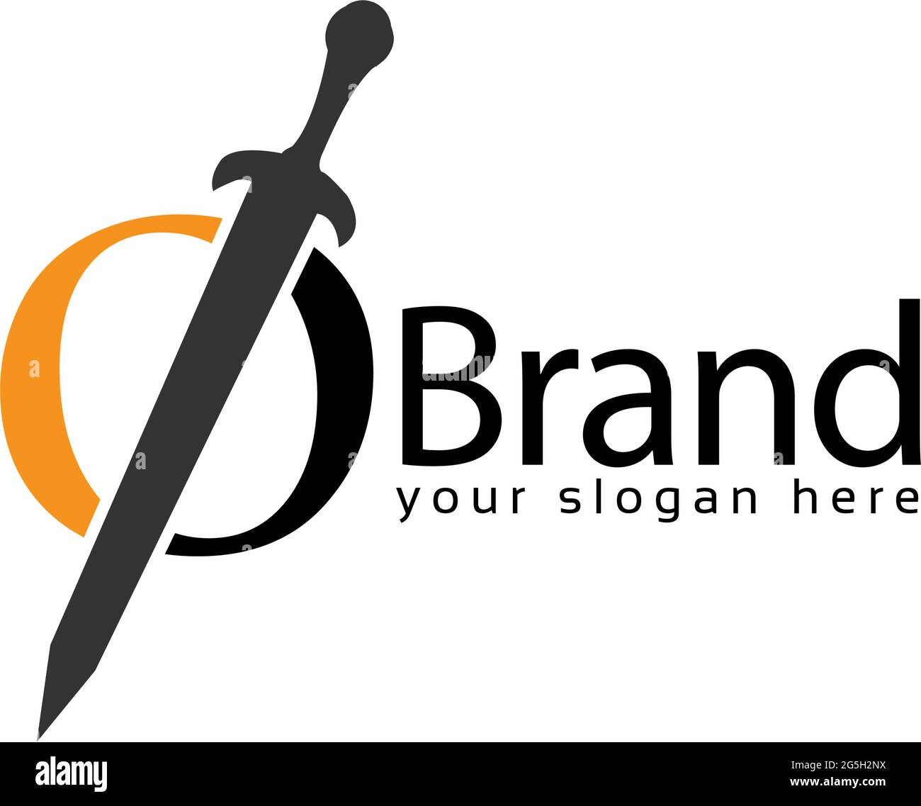 Sword Letter o Logo. Vector Illustration on white background Stock ...