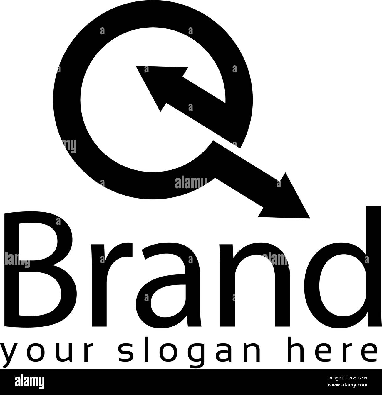 Letter q logo with arrow, q initial, flat design. technology logo Stock ...