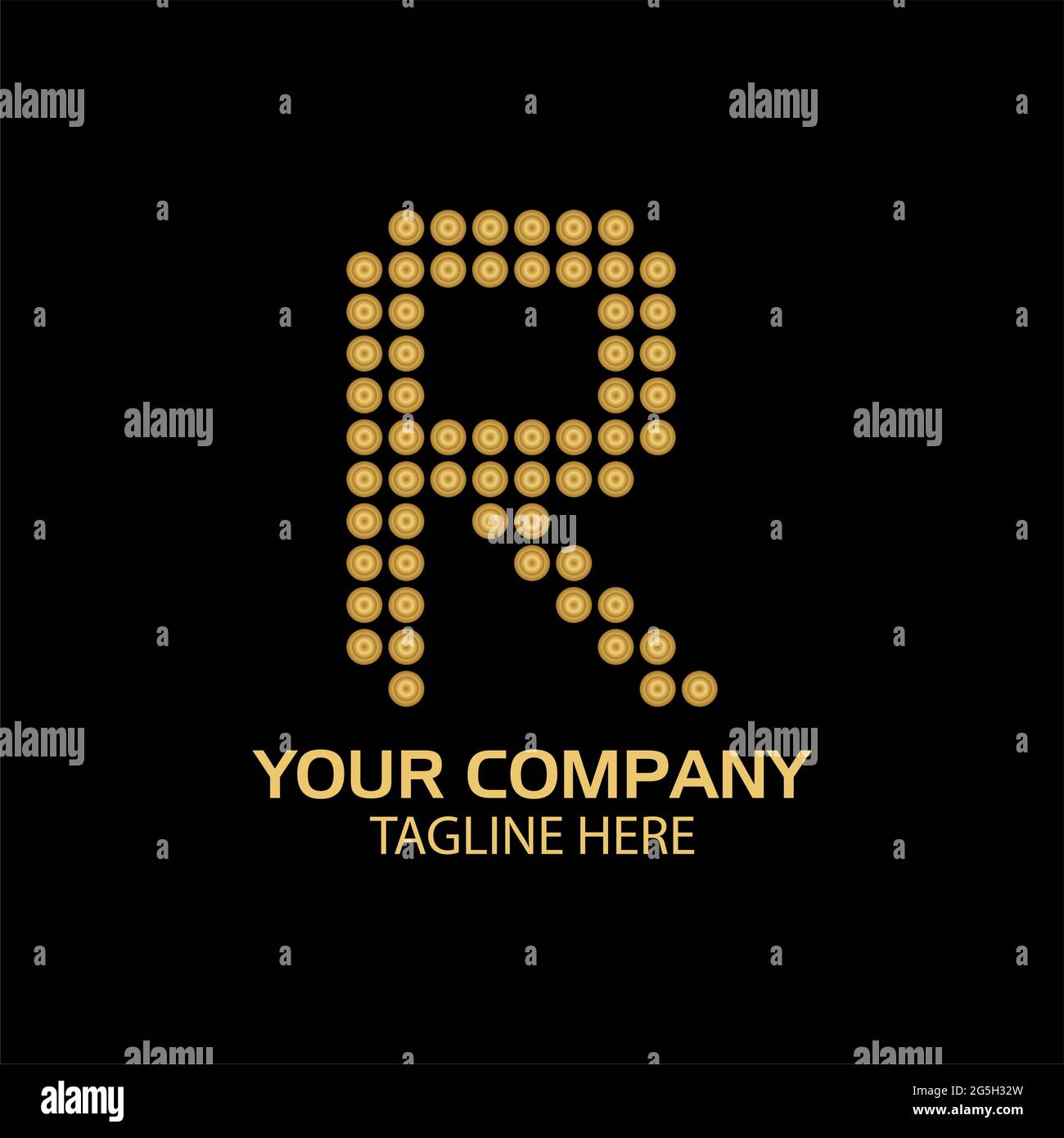 r logo template, r letter, Gold logo design. vector Stock Vector Image ...