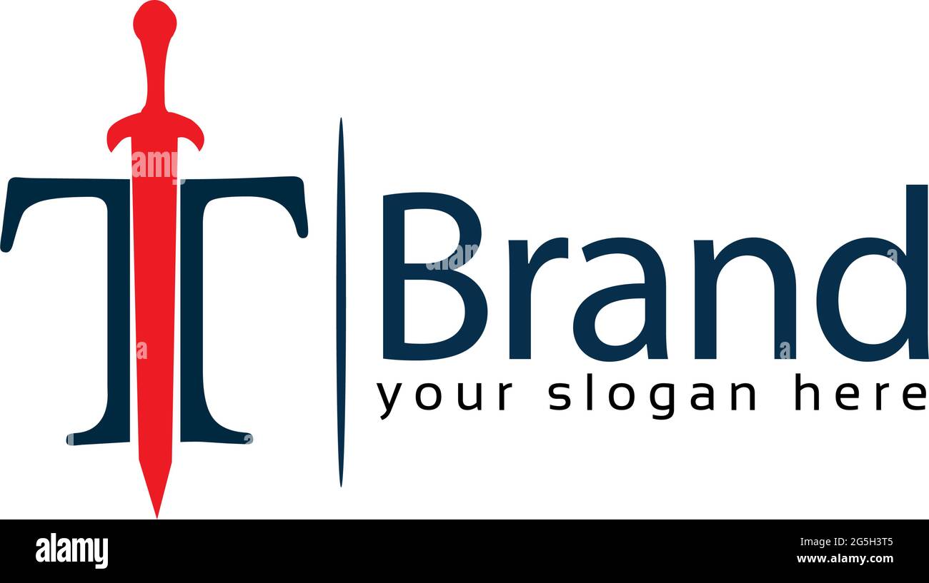 Sword Letter t Logo. Vector Illustration on white background Stock ...