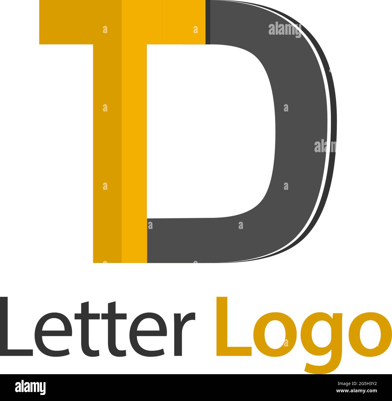 TD Initial stock logo template., modern paper font Stock Vector Image ...