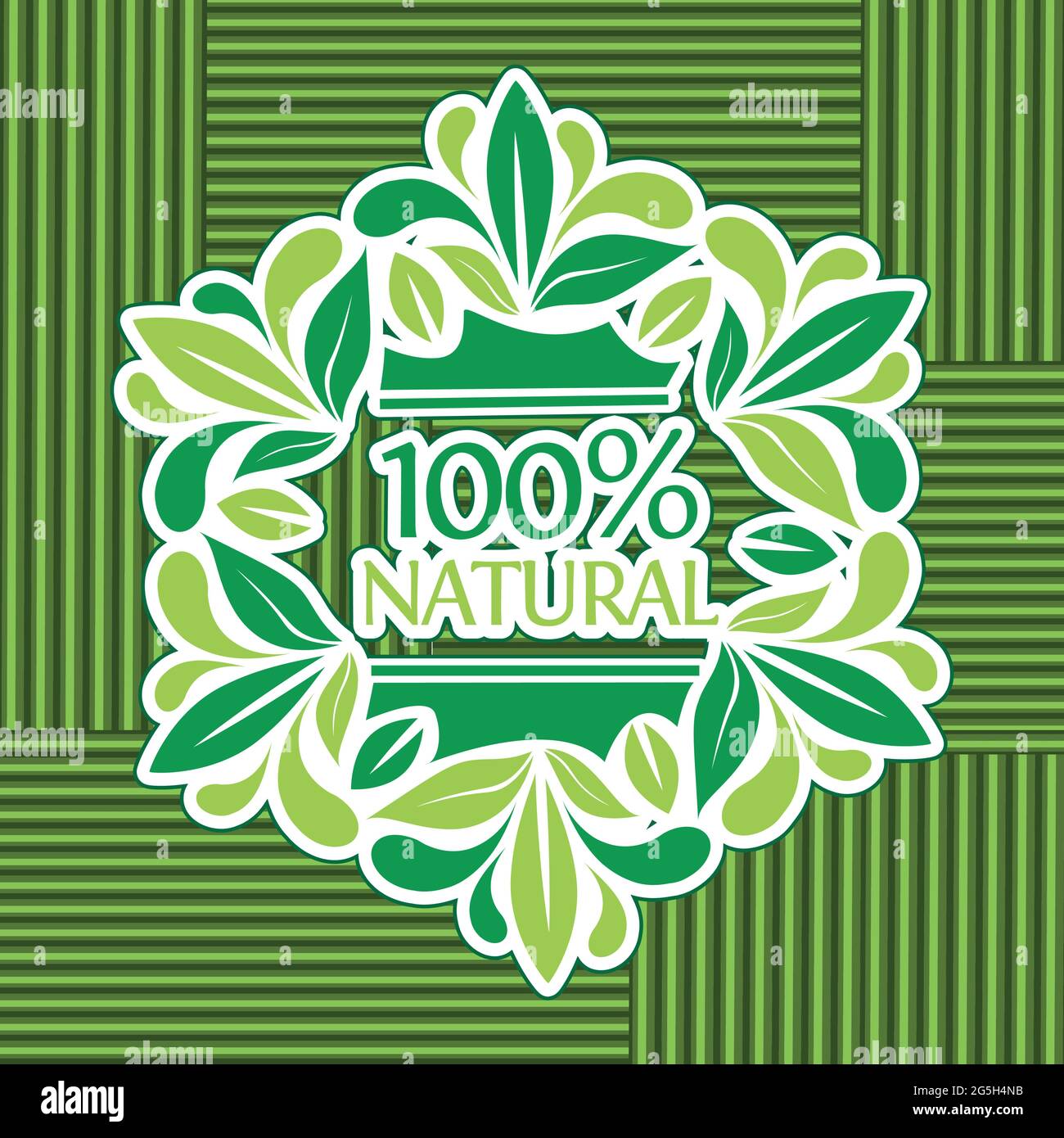 Logo Pure with lettering 100% natural on the green background Stock ...