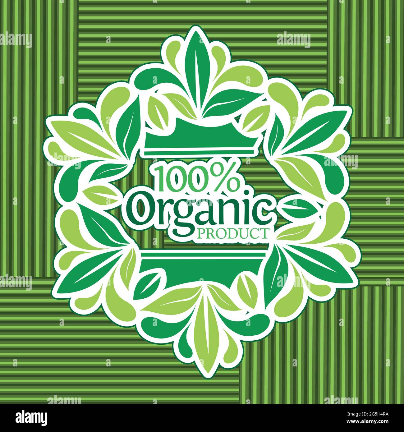 Logo Pure with lettering 100% organic on the green background Stock ...