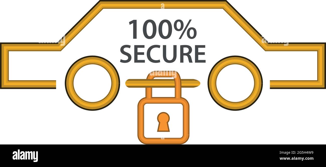 Secure car icon, flat design. Illustrations protect your car Stock ...
