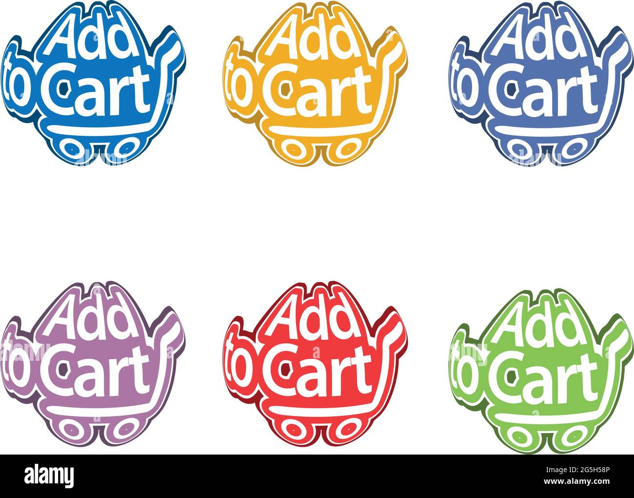 Add to cart with shopping cart on the white background. Flat vector ...