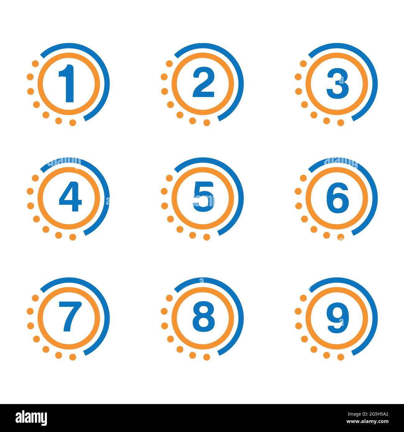 Graphic of the numbers 1 to 9 hi-res stock photography and images - Alamy