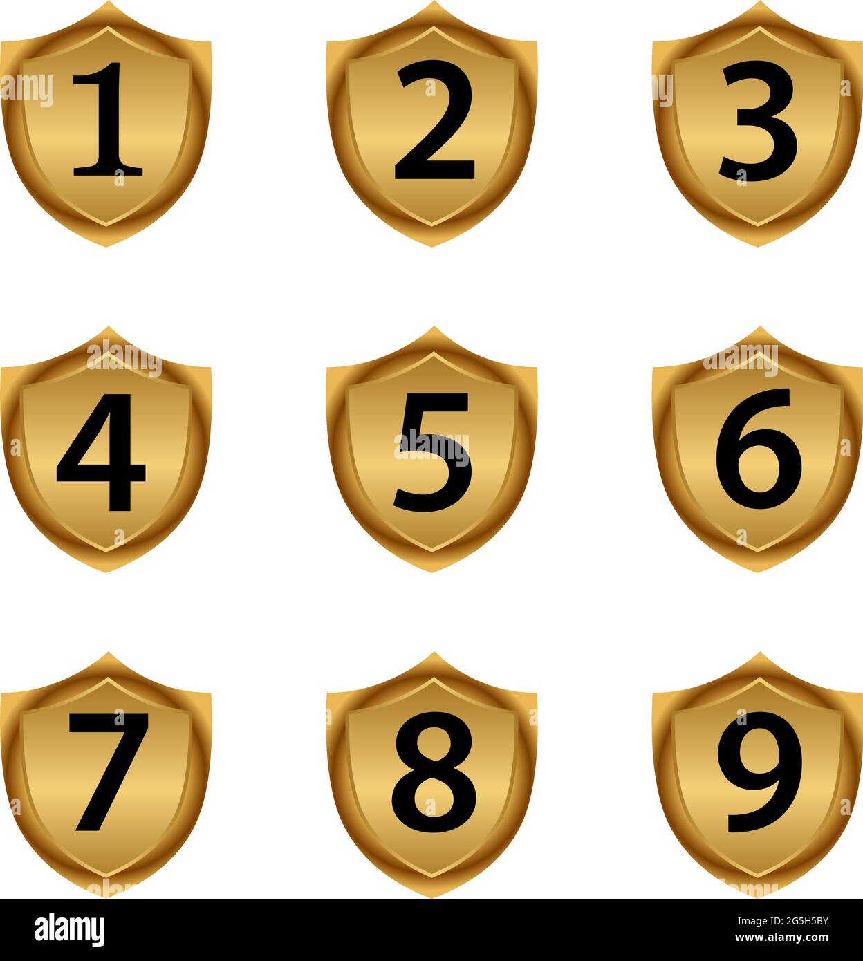 Number shield Stock Vector Images - Alamy