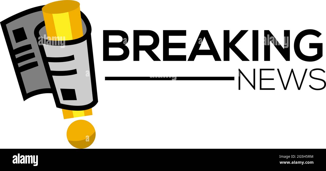Breaking News newspaper Label, flat design. vector Stock Vector Image ...