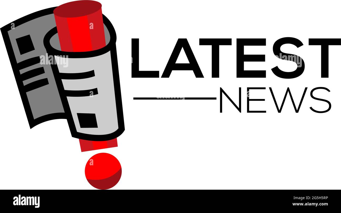 Latest News newspaper Label, flat design. vector Stock Vector Image ...