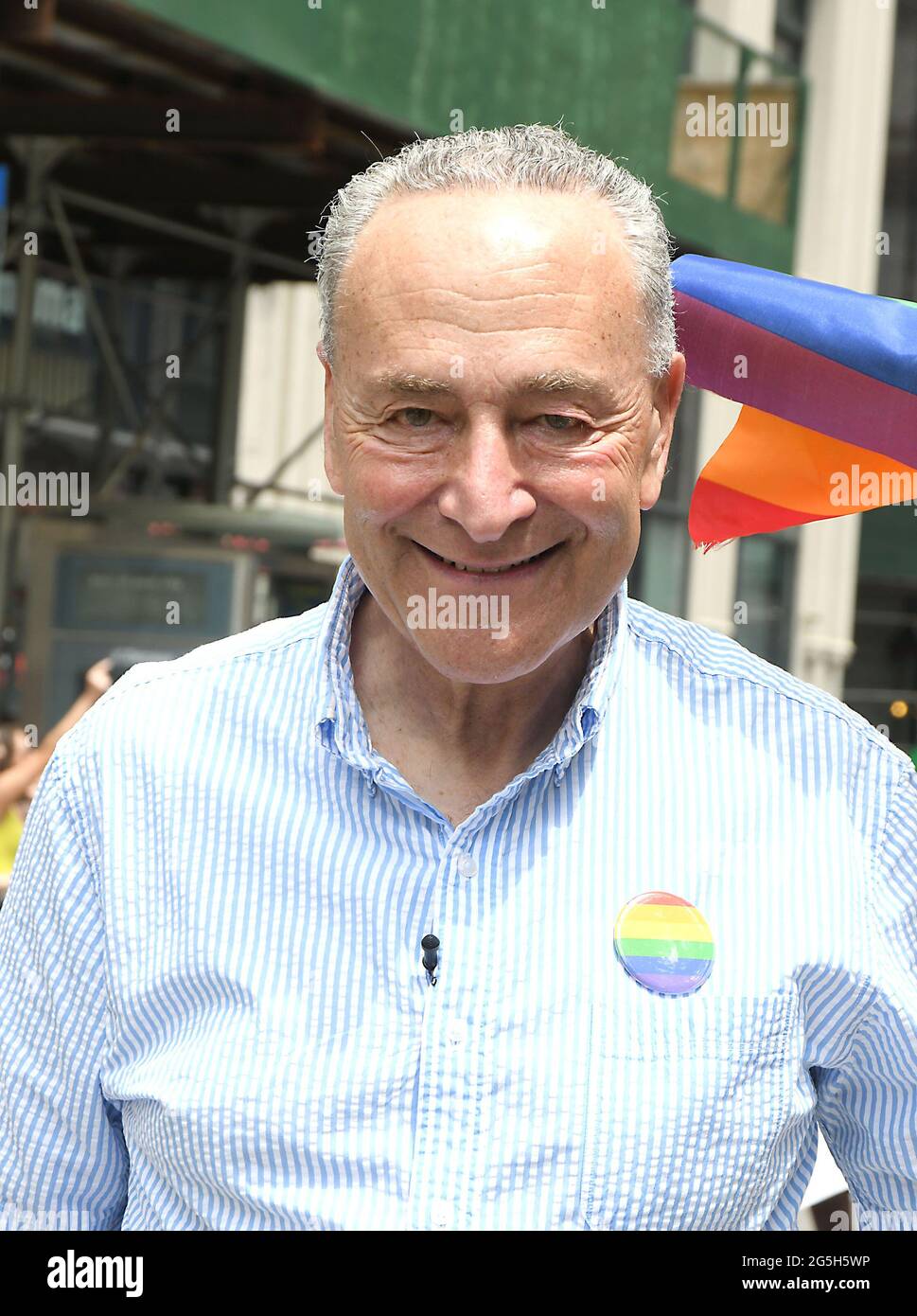 Senator Chuck Schumer attends the NYC Pride March on June 27, 2021 on ...