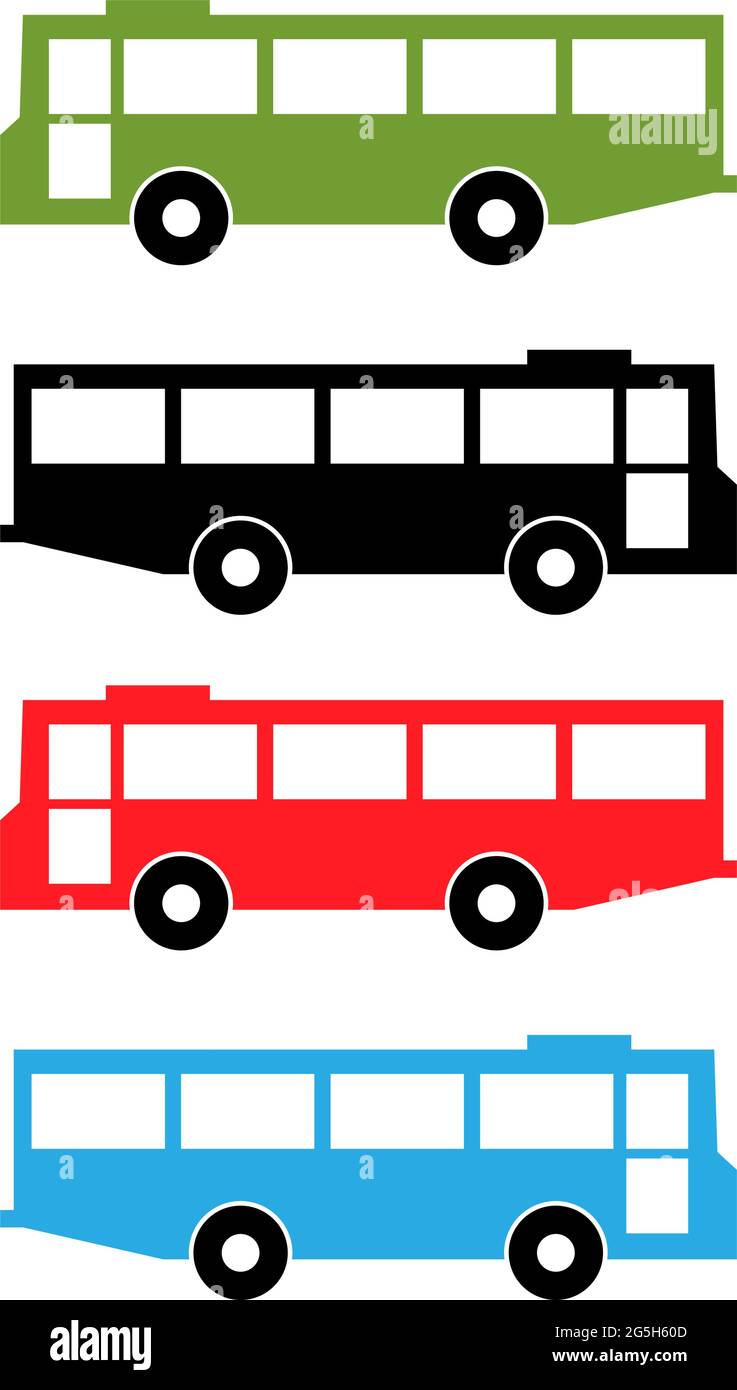Bus icon, flat design, colorful bus, vector Stock Vector Image & Art ...