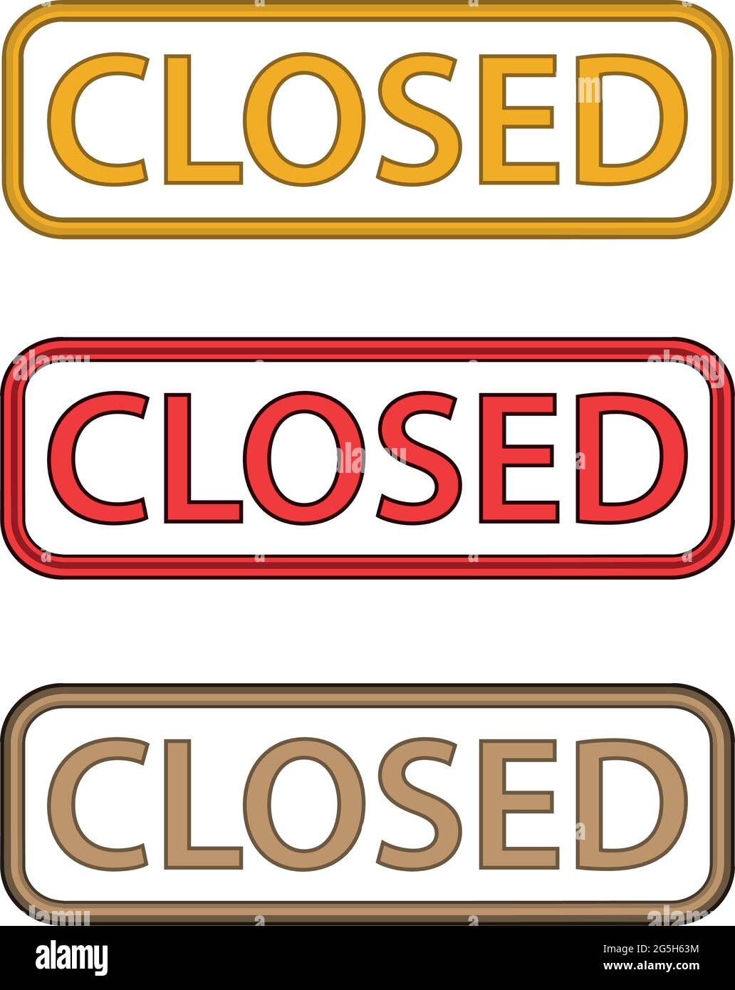 Notice on door closed Stock Vector Images - Alamy