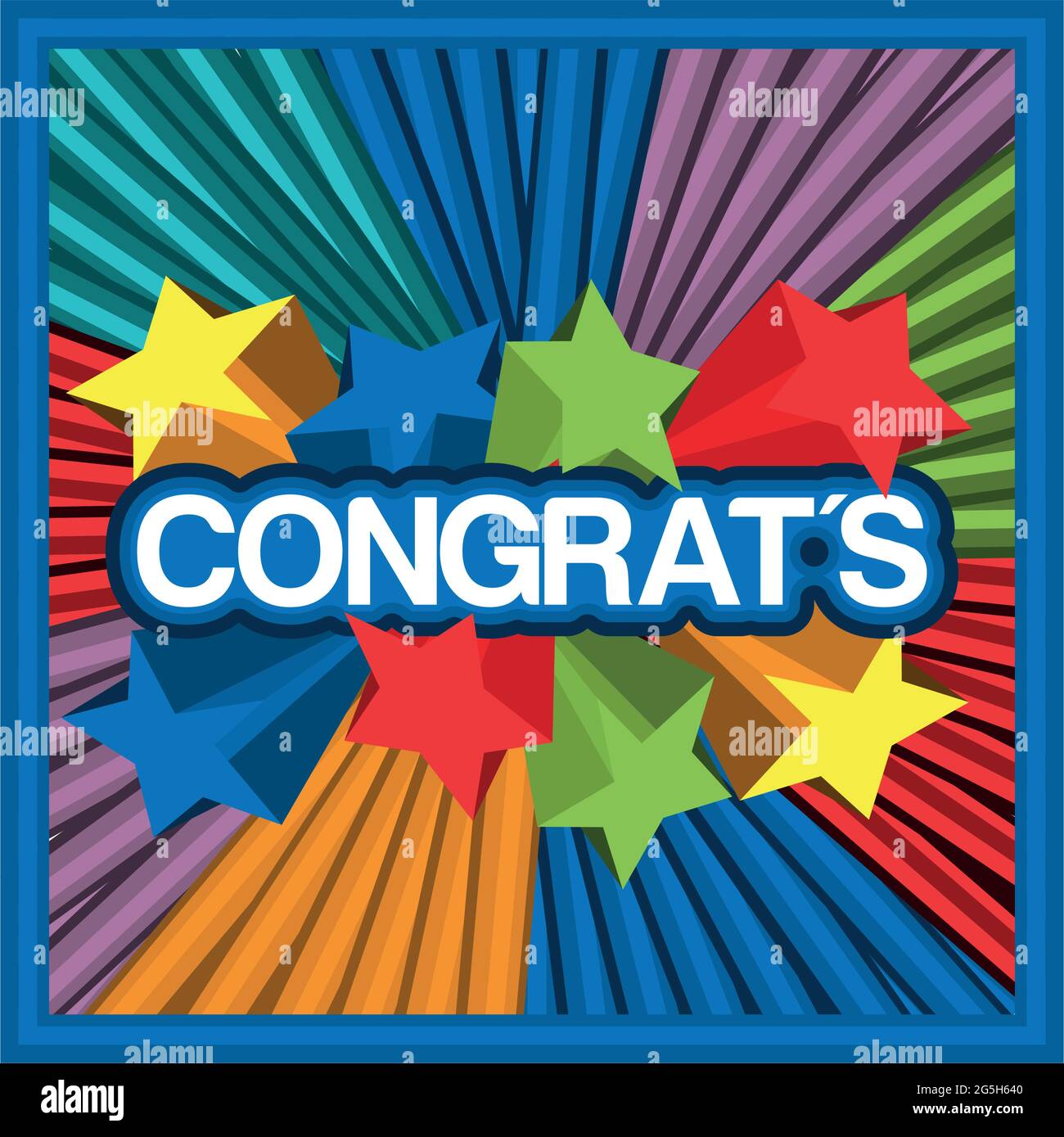Congrat's with stars on the colorful background Stock Vector Image ...