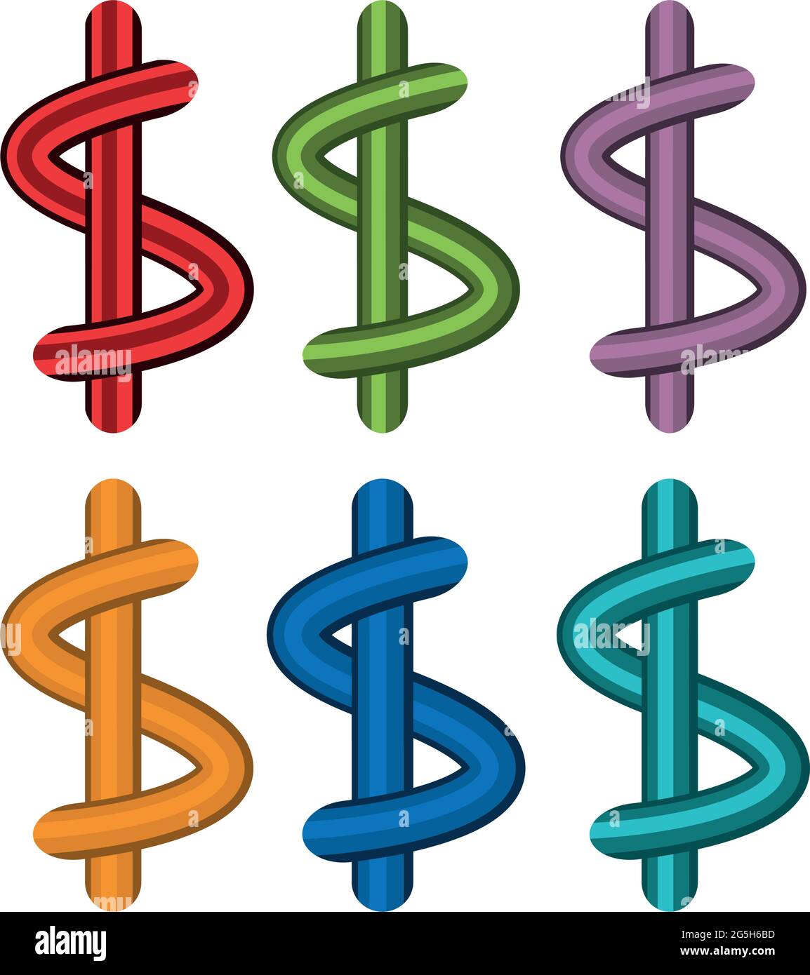 Colorful dollar set icons. Flat design Stock Vector Image & Art - Alamy