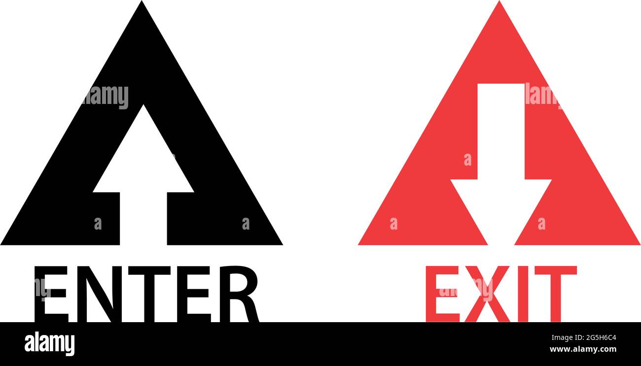 Exit and enter vector icons. Flat design Stock Vector Image & Art - Alamy