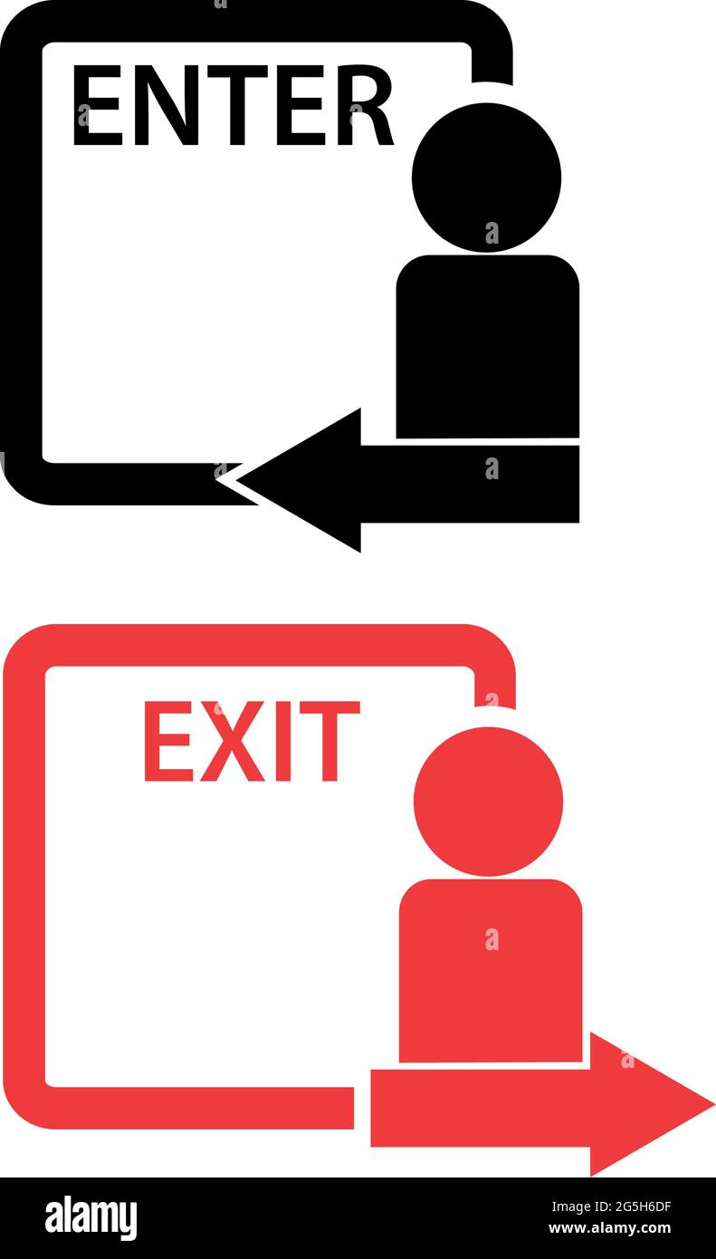 Exit and enter vector icons. Flat design Stock Vector Image & Art - Alamy