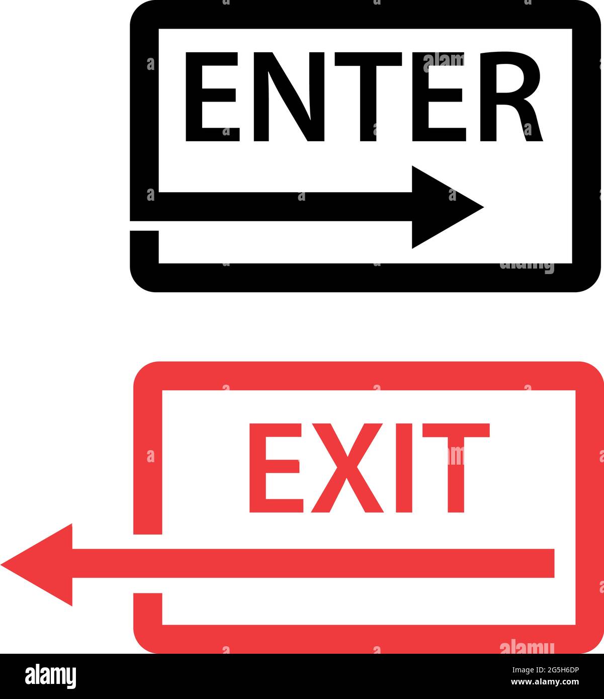 Exit and enter vector icons. Flat design Stock Vector Image & Art - Alamy