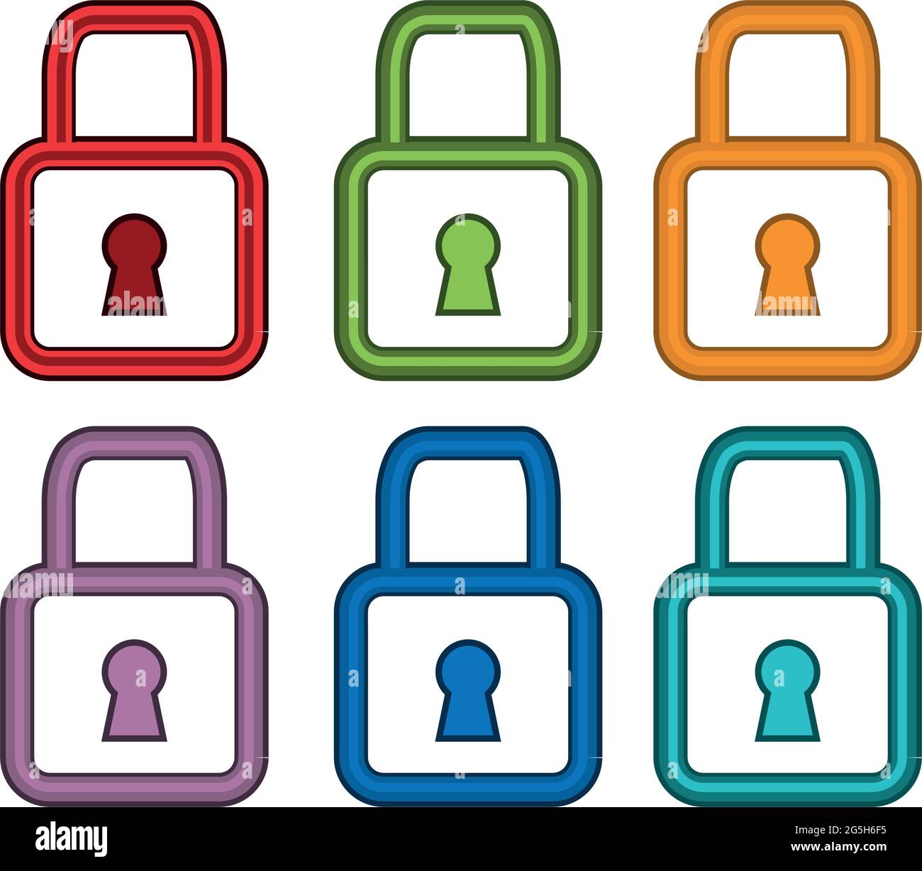 Colorful padlock set icons, flat design Stock Vector Image & Art - Alamy