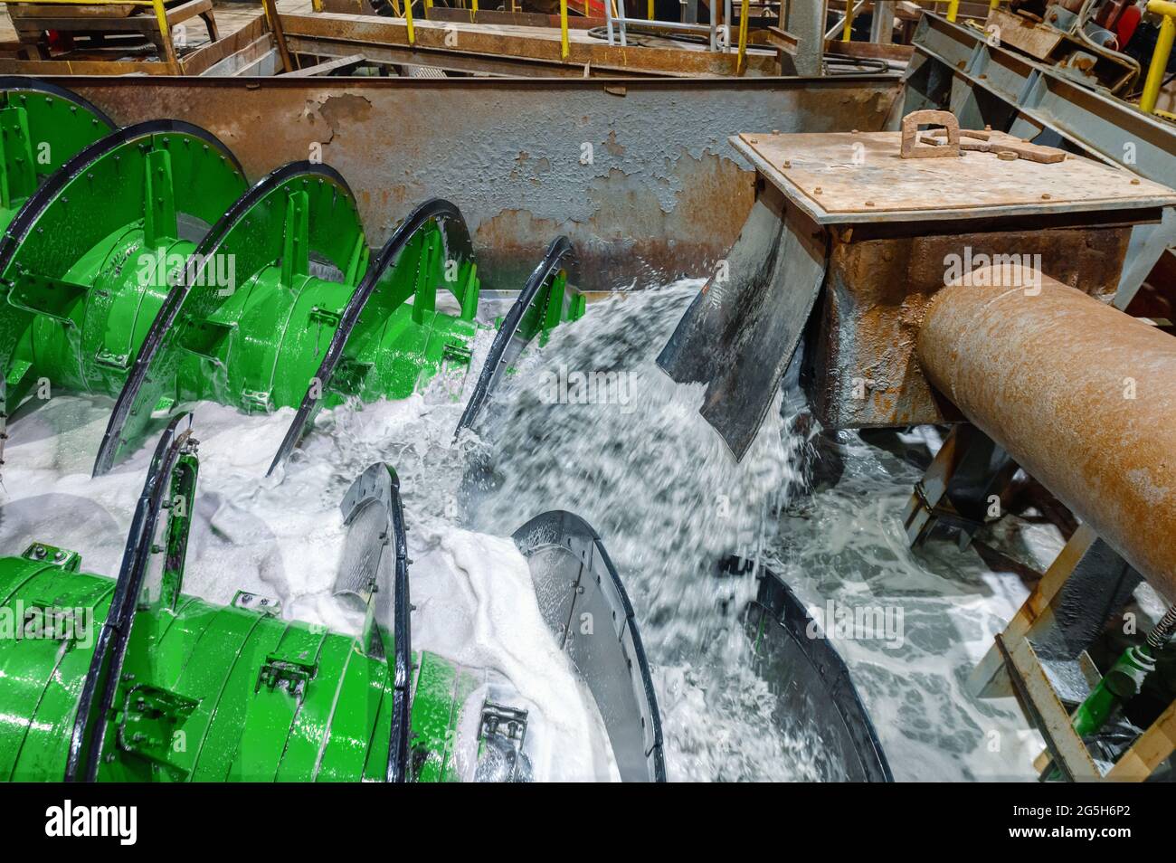 Mining and processing plant. Wet sand grading process Stock Photo - Alamy