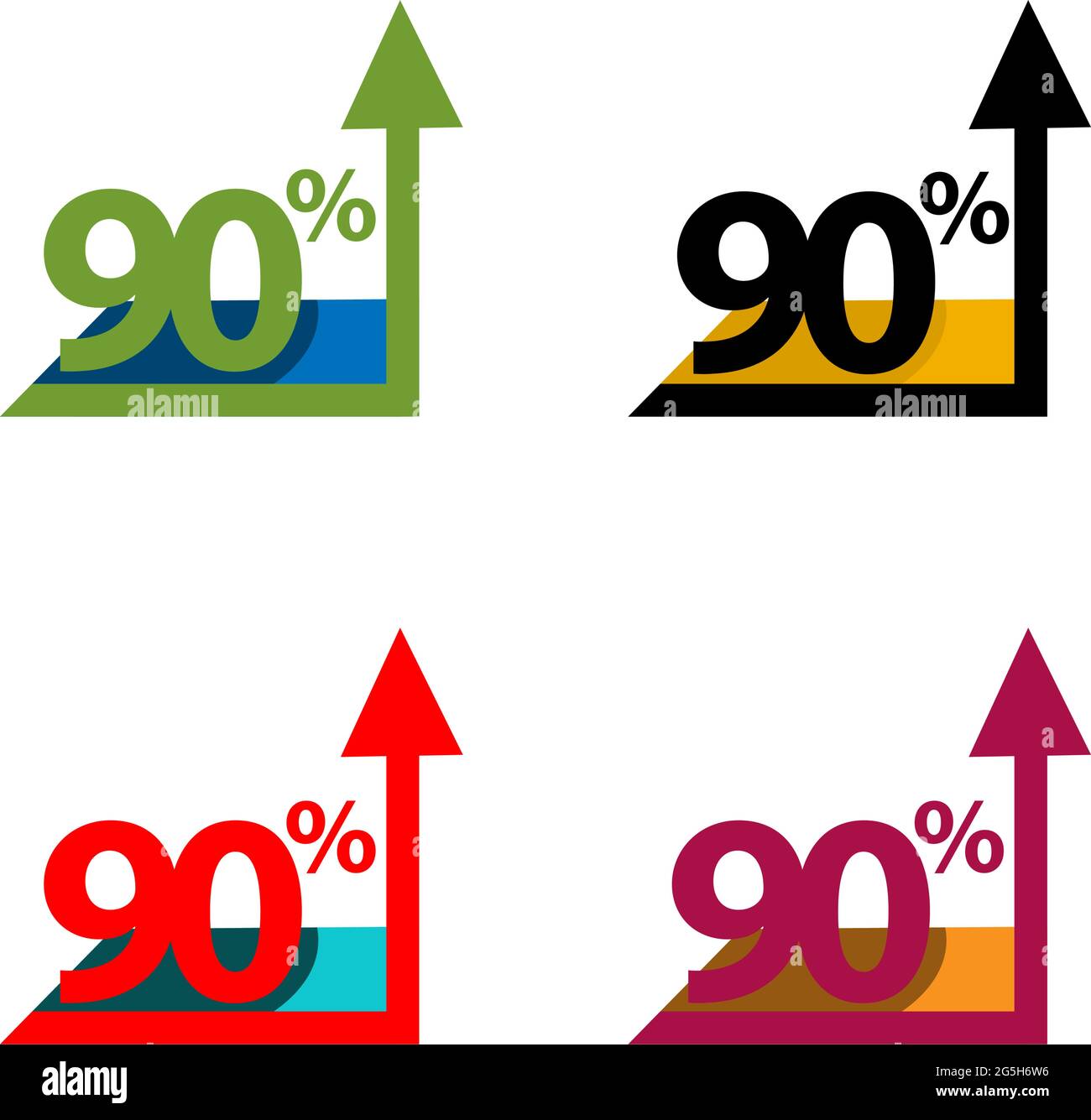 Ninety percent up, upwards arrow illustration Stock Vector Image & Art ...