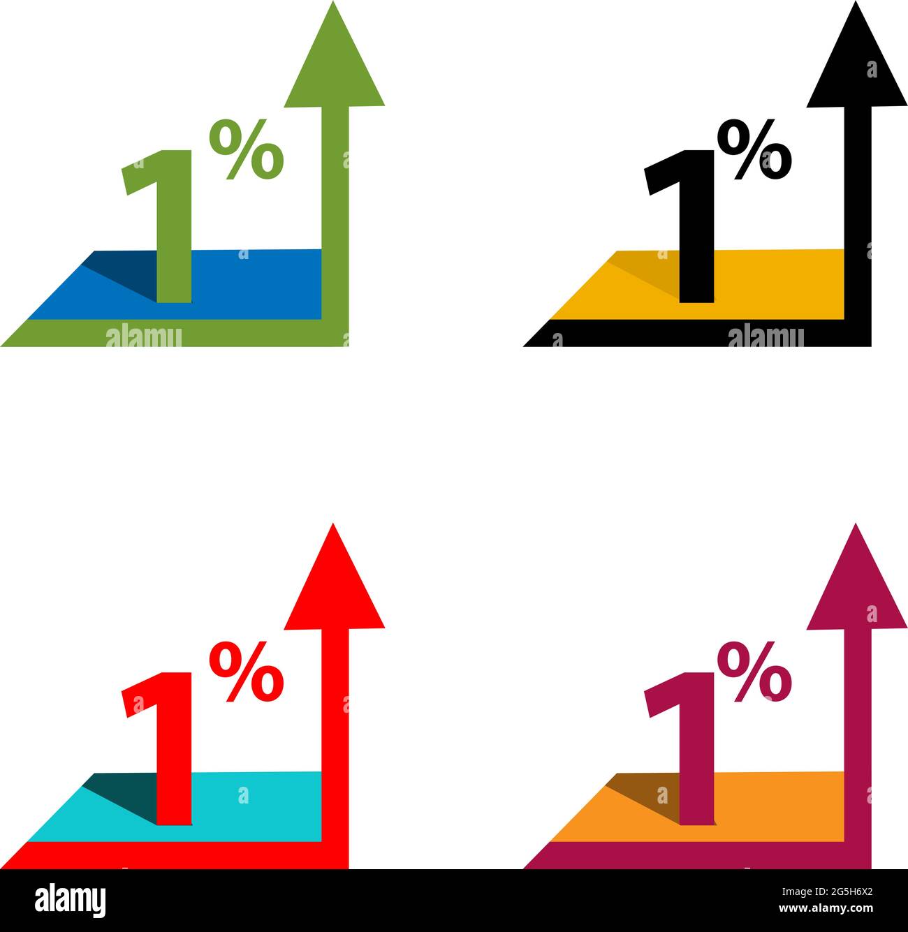 One percent up, upwards arrow illustration Stock Vector Image & Art - Alamy