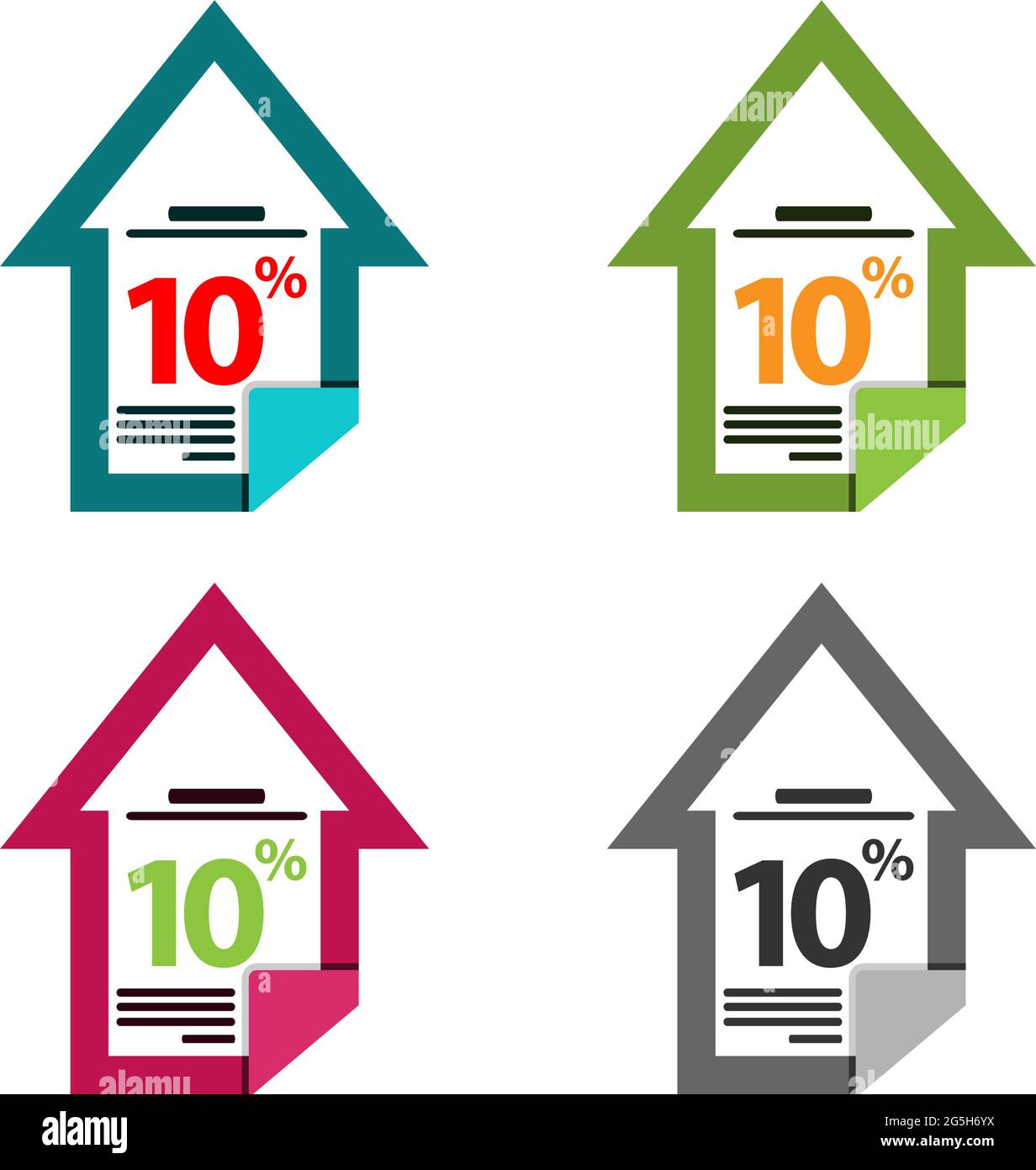 Ten percent up, upwards arrow illustration. document icon Stock Vector ...