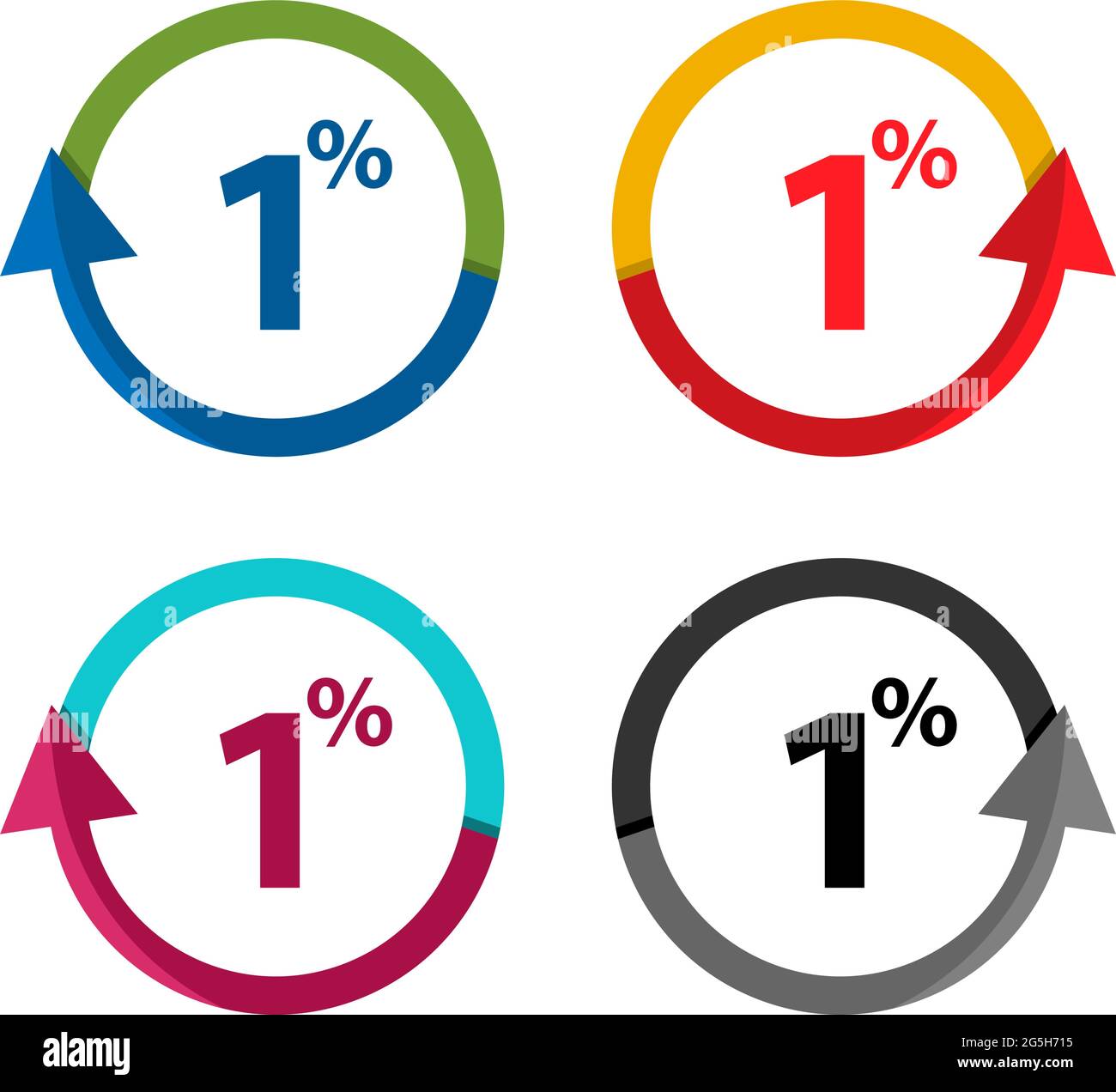 one percent up, upwards arrow illustration-vector Stock Vector Image ...