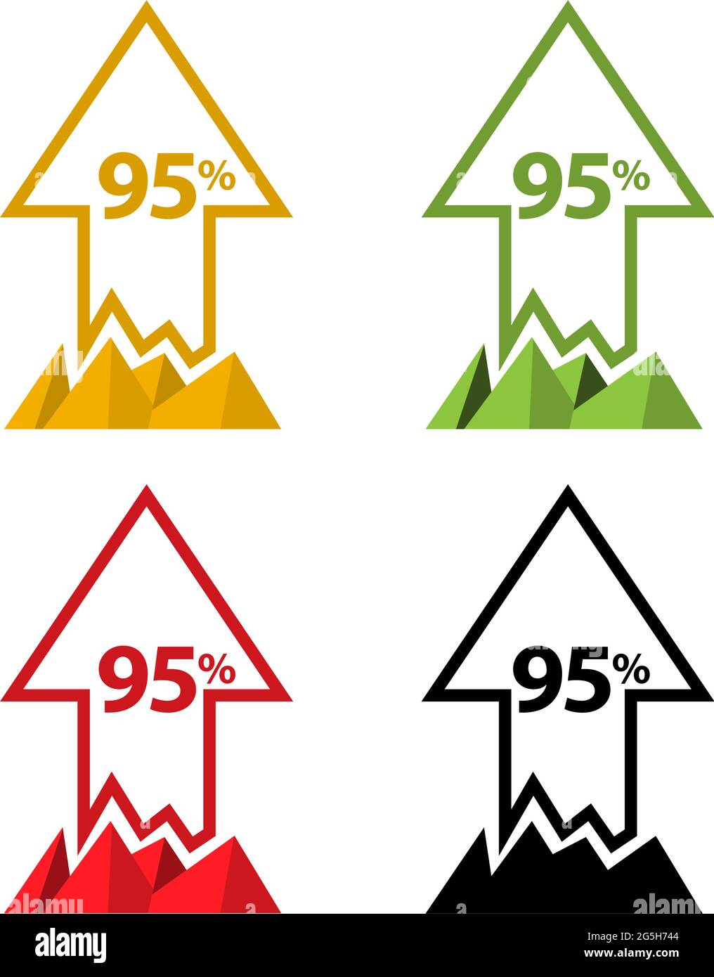 95 percent up, upwards arrow illustration Stock Vector Image & Art - Alamy