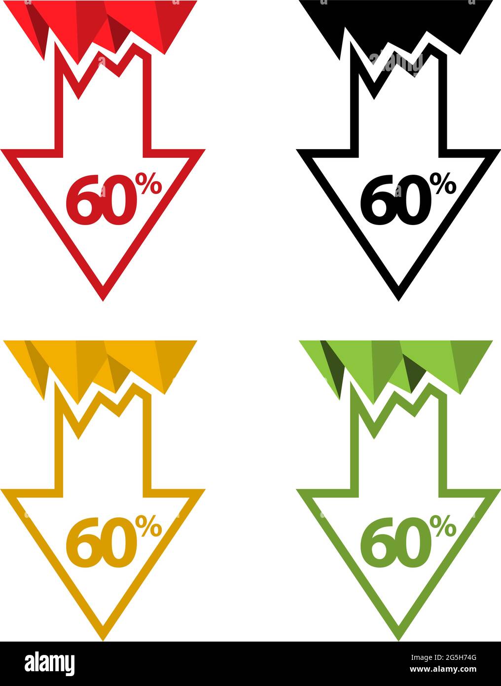 Percentage sign down Stock Vector Images - Alamy