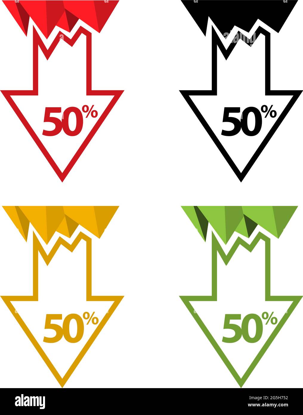 Forty percent down, downwards arrow illustration Stock Vector Image ...