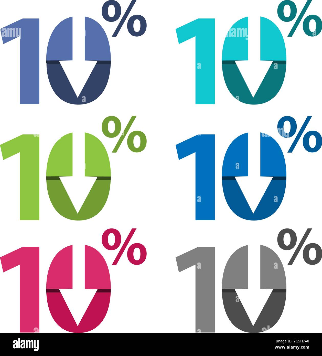 Ten percent down, downwards arrow illustration Stock Vector Image & Art ...