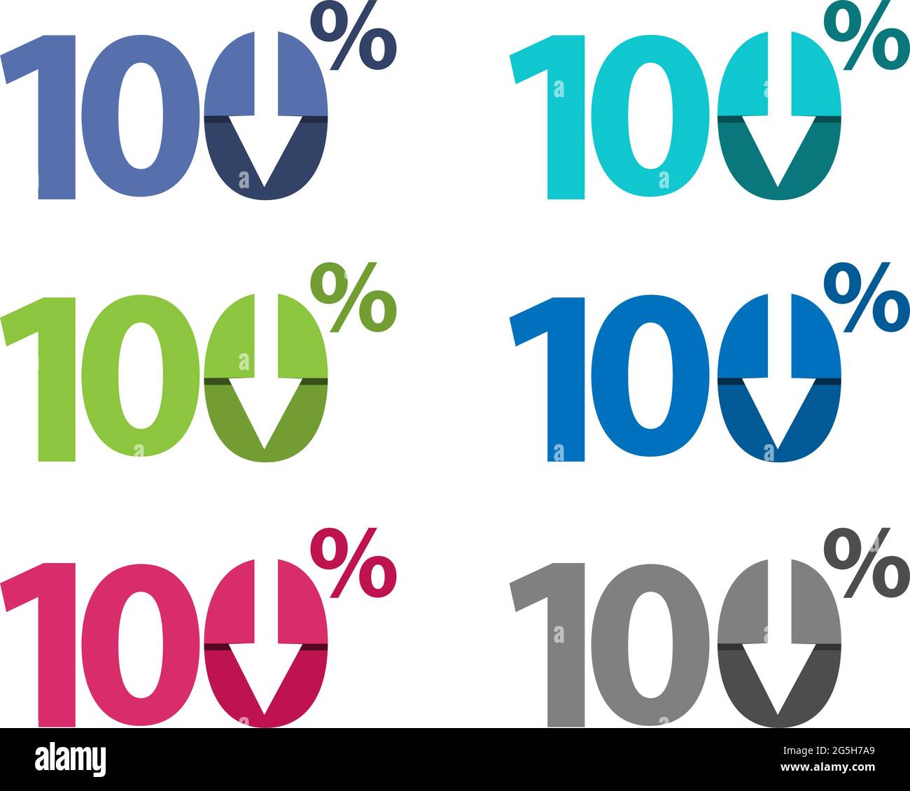 One hundred percent down, downwards arrow illustration Stock Vector ...